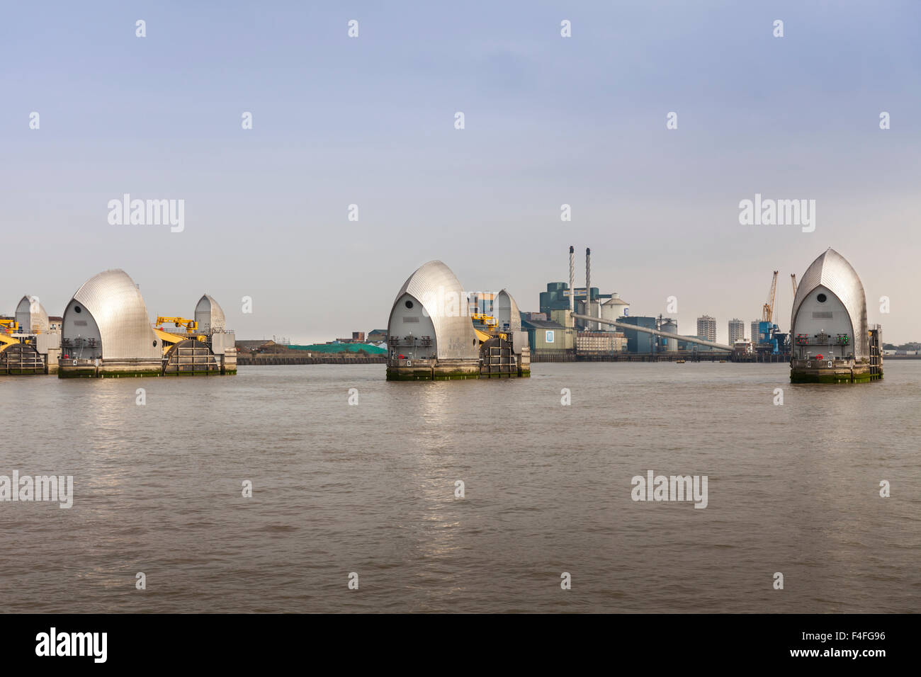 Thames Barrier flood defence barriers, flooding protection near ...