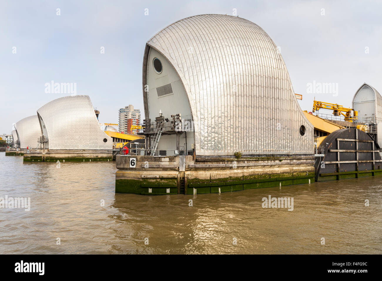 Thames Barrier flood defence barriers, flooding protection near ...