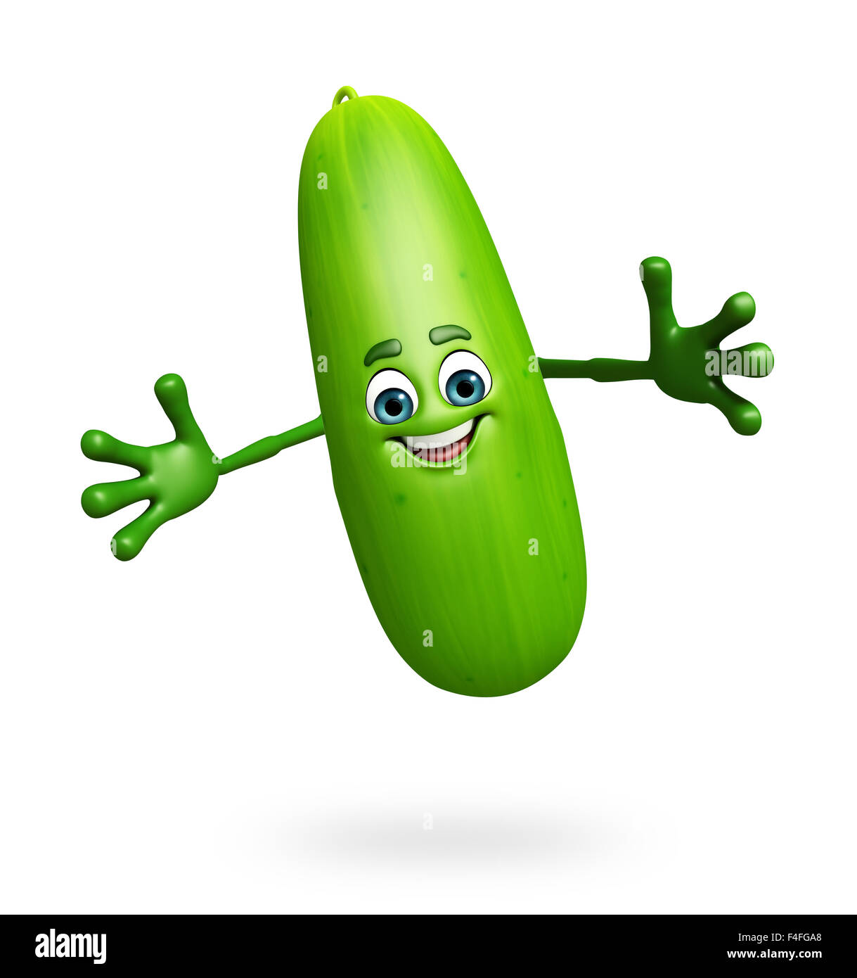 3d rendered illustration of cucumber cartoon character Stock Photo - Alamy
