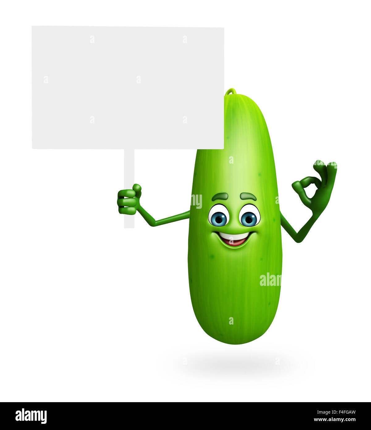 3d rendered illustration of cucumber cartoon character Stock Photo - Alamy