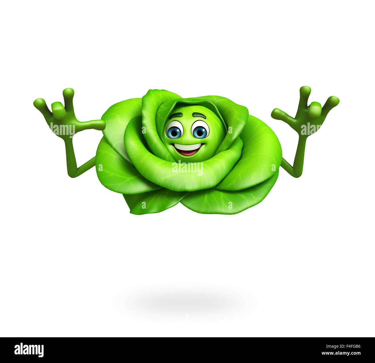 3d rendered illustration of cartoon character of cabbage Stock Photo ...
