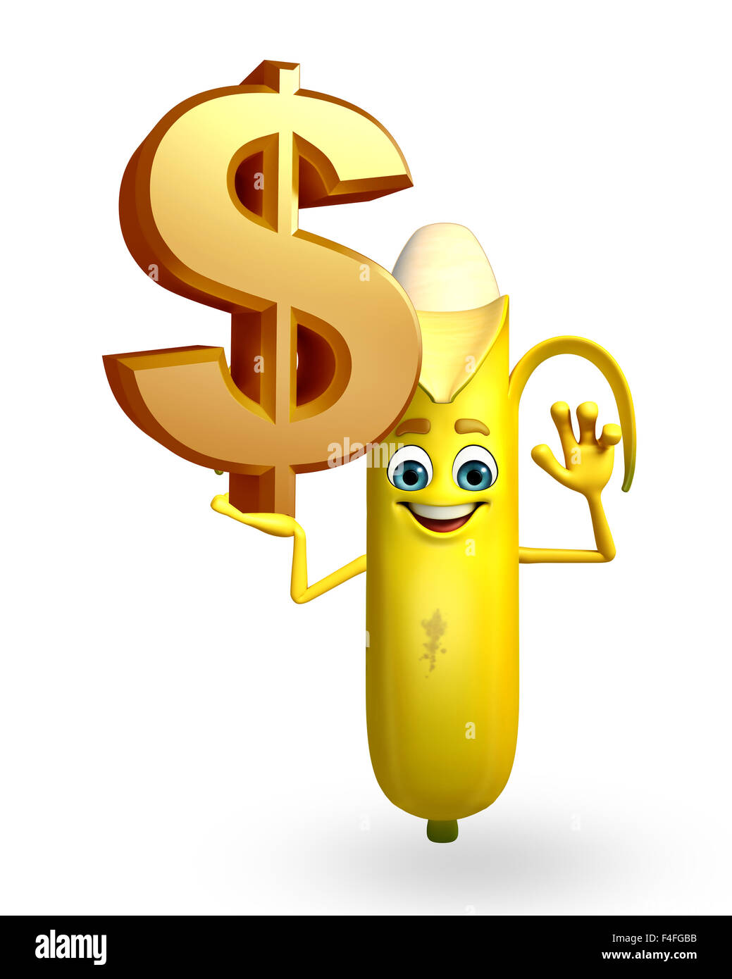3d rendered illustration of cartoon character of banana Stock Photo - Alamy