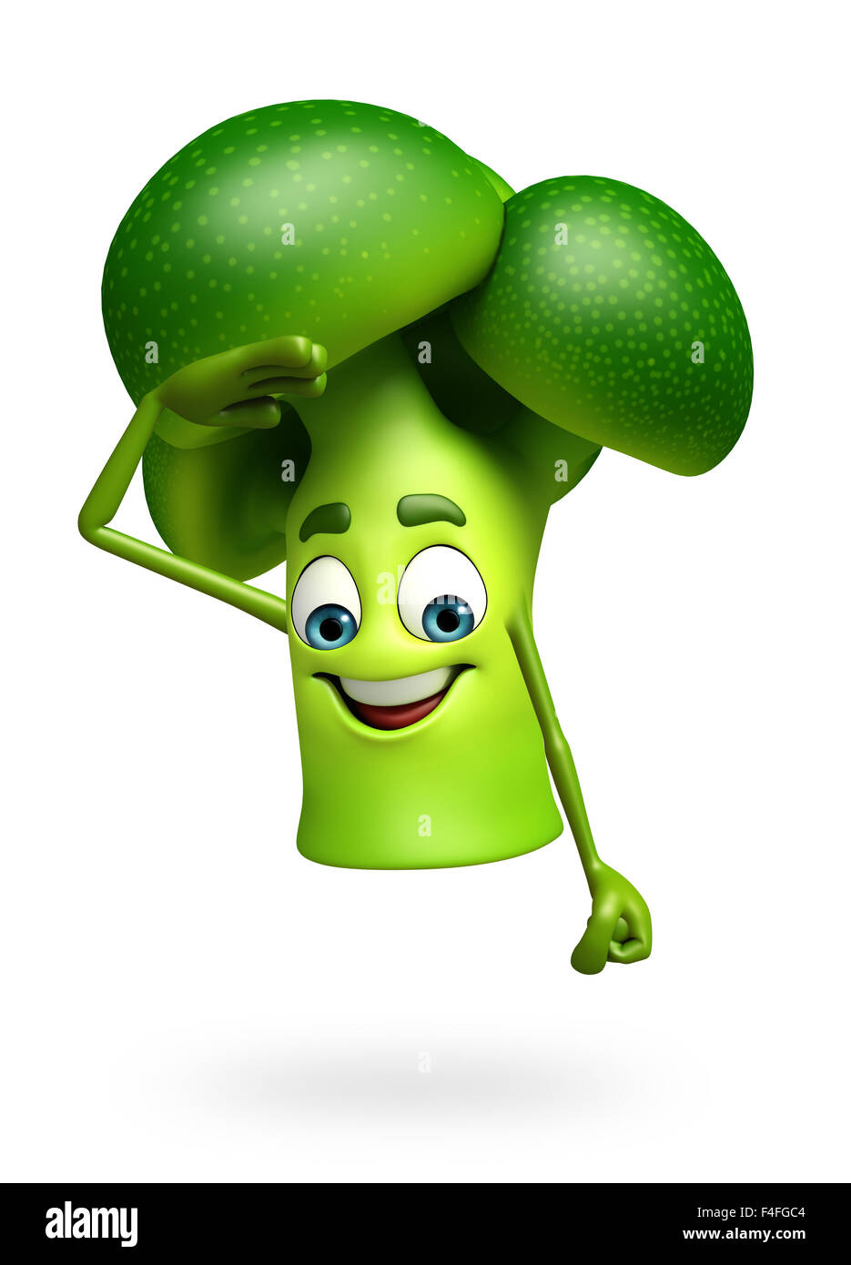 3d rendered illustration of cartoon character of broccoli Stock Photo - Alamy
