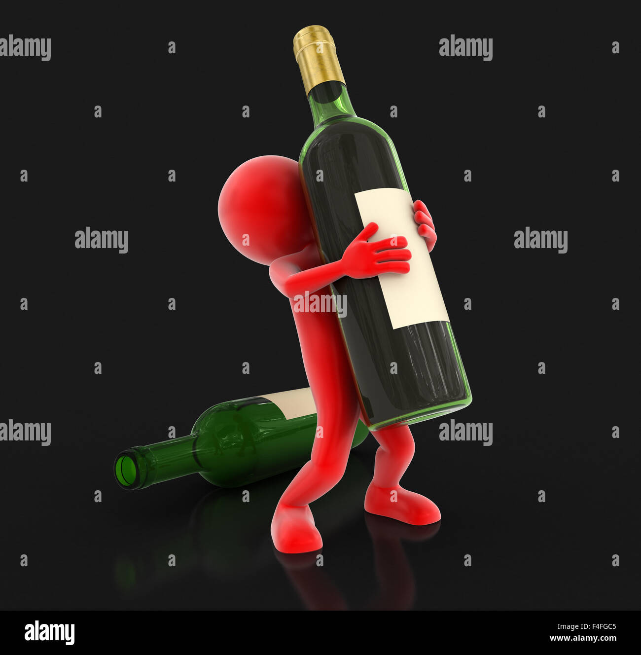 Man and bottle. Image with clipping path Stock Photo - Alamy