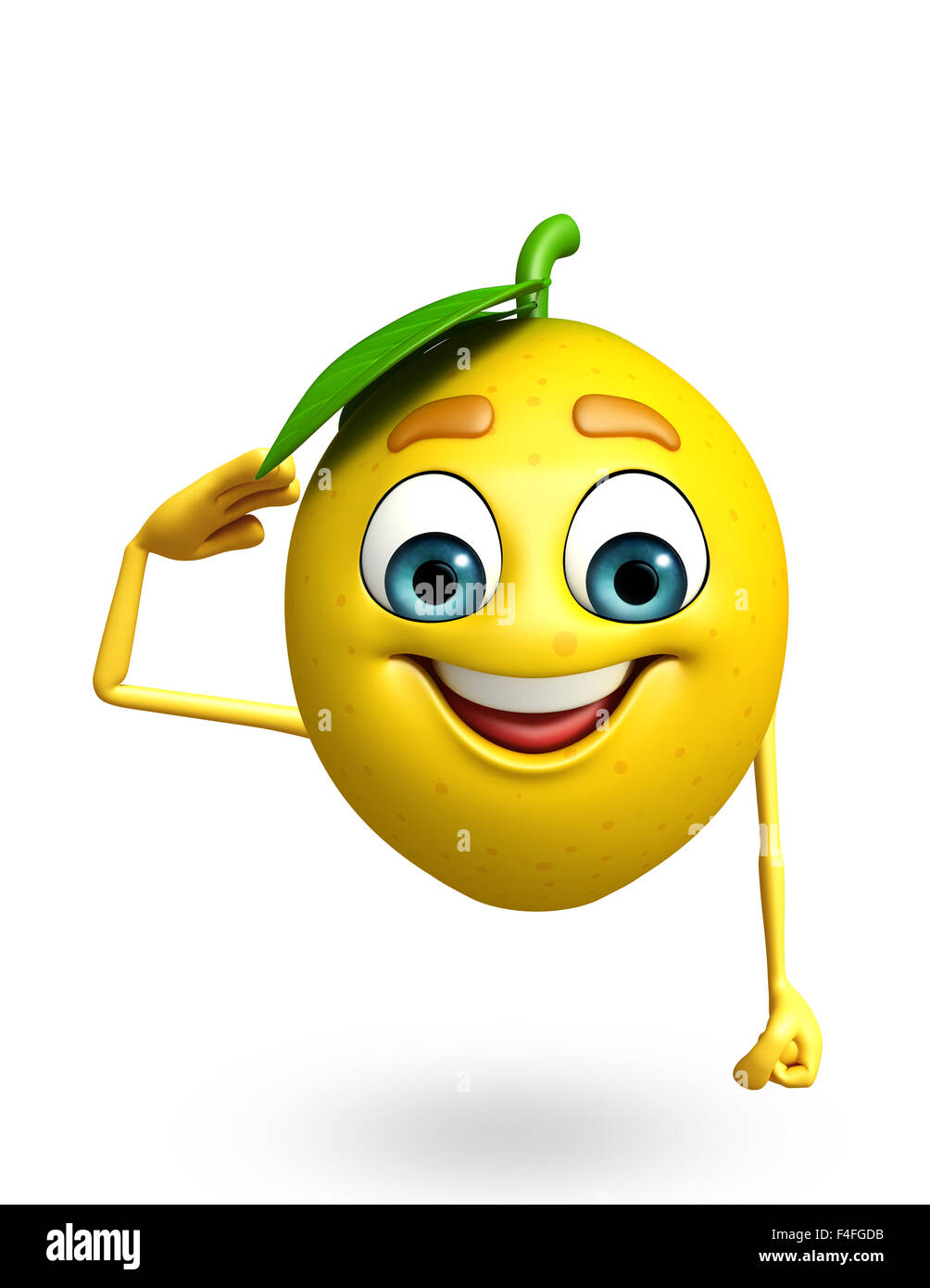 3d rendered illustration of lemon cartoon character Stock Photo - Alamy