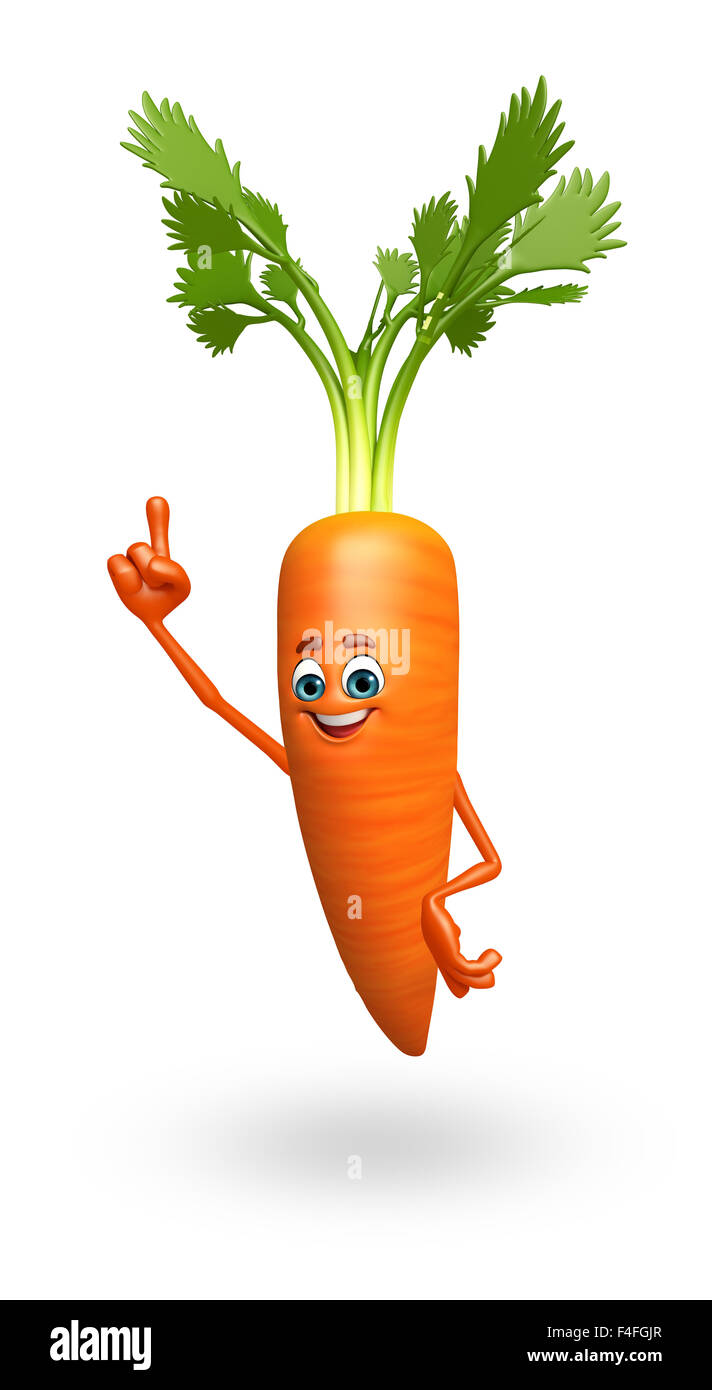 3d rendered illustration of carrot cartoon character Stock Photo - Alamy