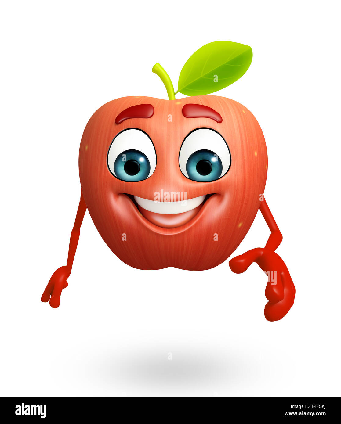 3d rendered illustration of apple cartoon character Stock Photo - Alamy