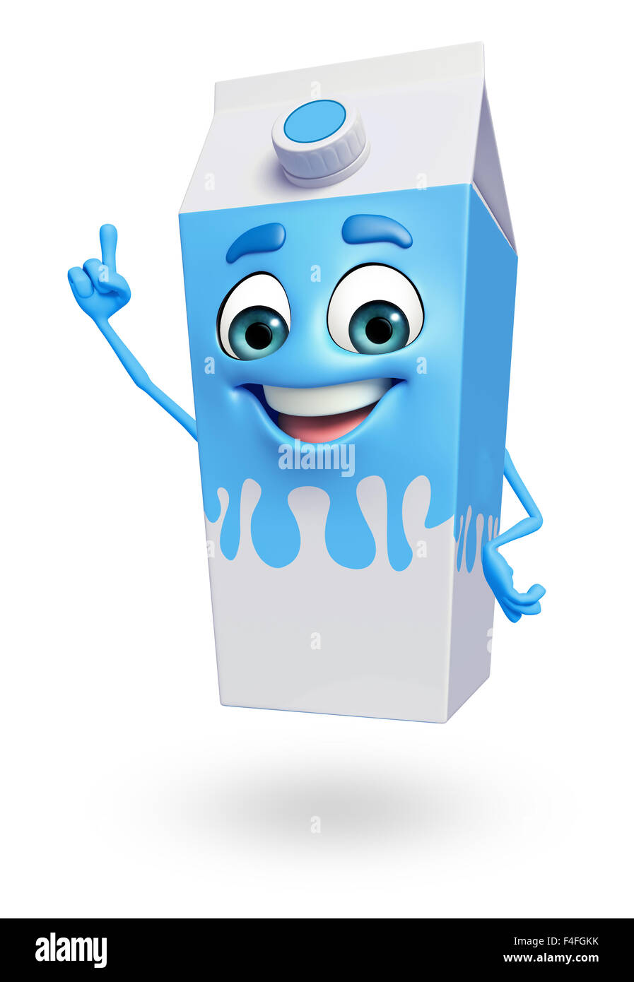 3d rendered illustration of milk cartoon character Stock Photo - Alamy