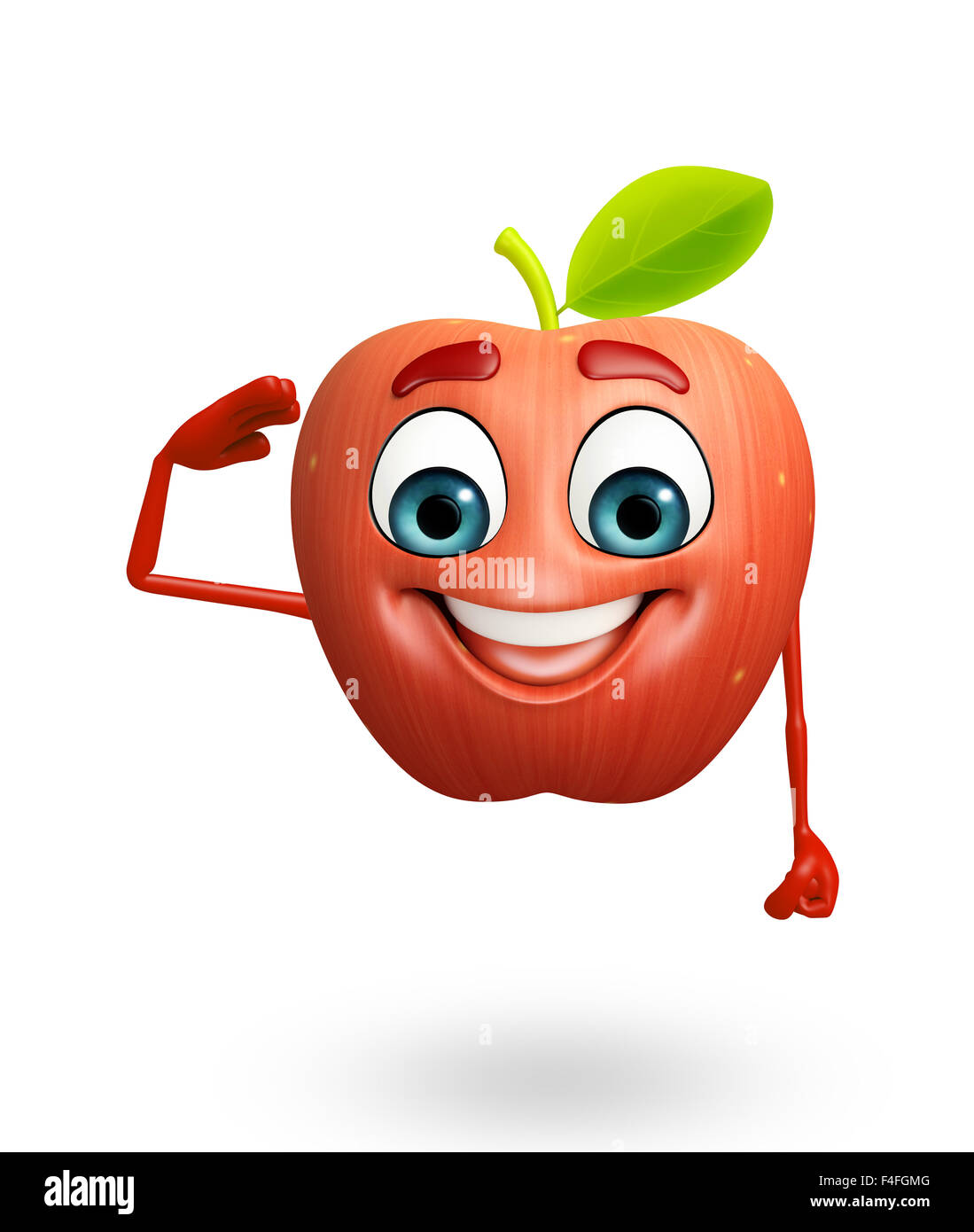 3d rendered illustration of apple cartoon character Stock Photo - Alamy