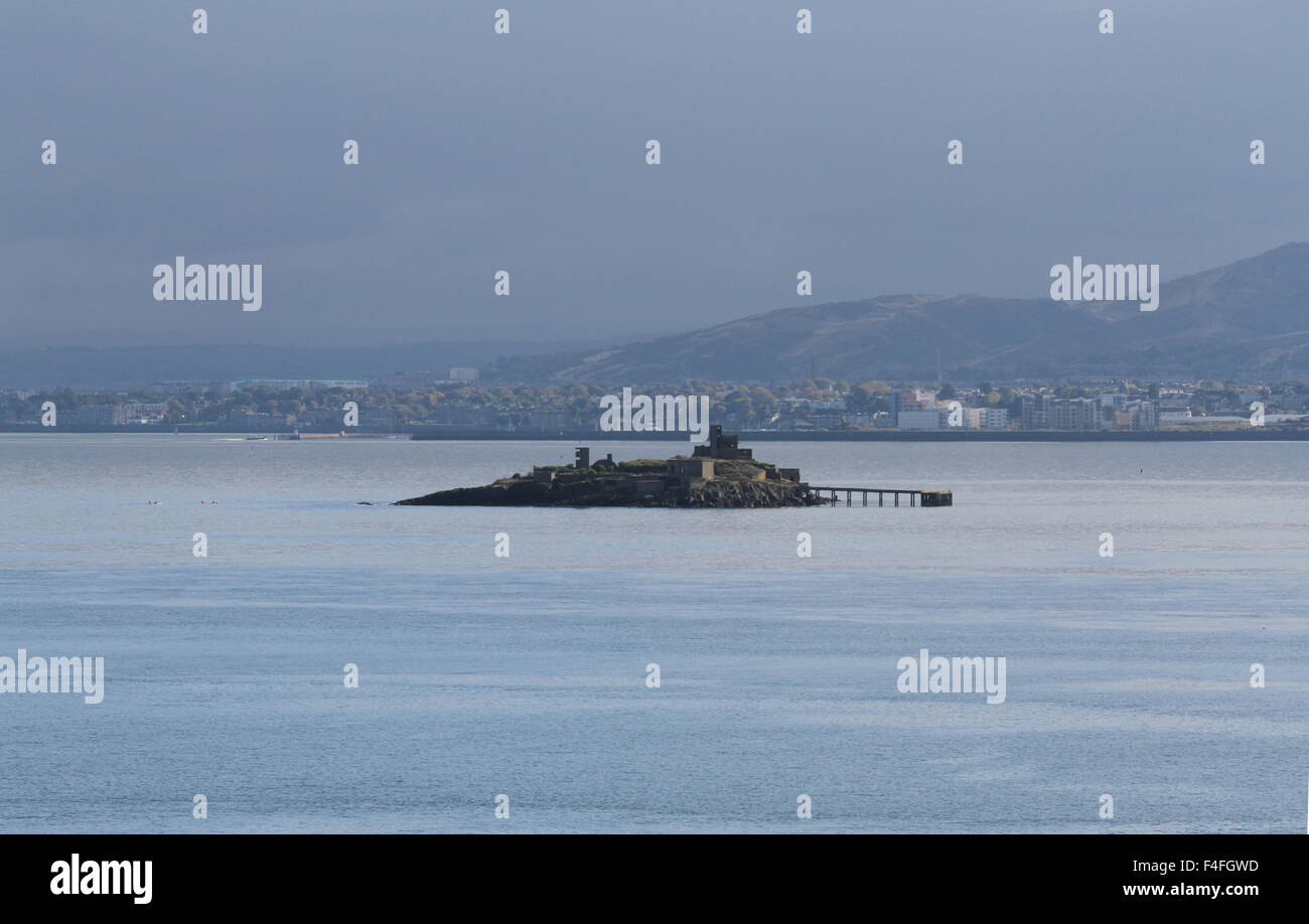 Isle of Inchmickery in Firth of Forth Scotland October 2015 Stock Photo ...