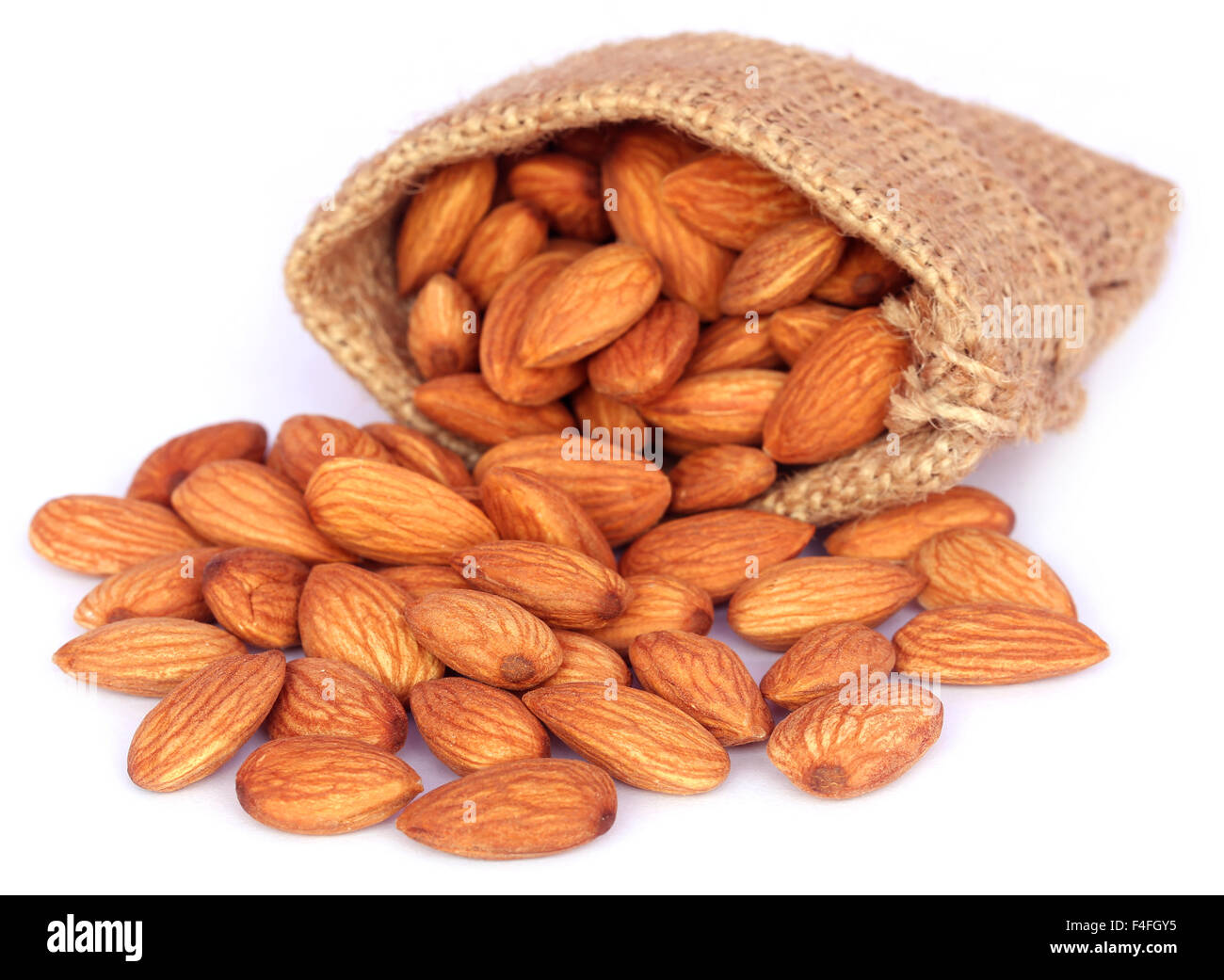 Fresh almonds from a sack Stock Photo - Alamy