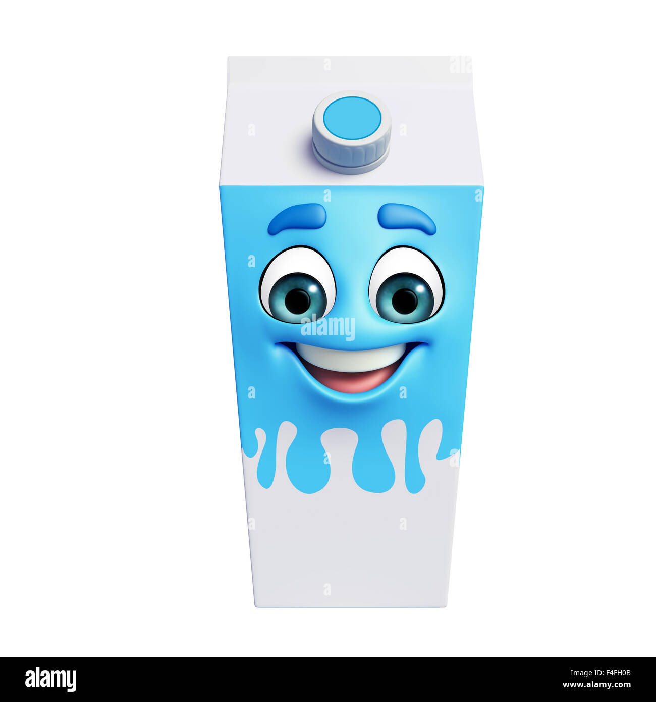 3d rendered illustration of milk cartoon character Stock Photo - Alamy
