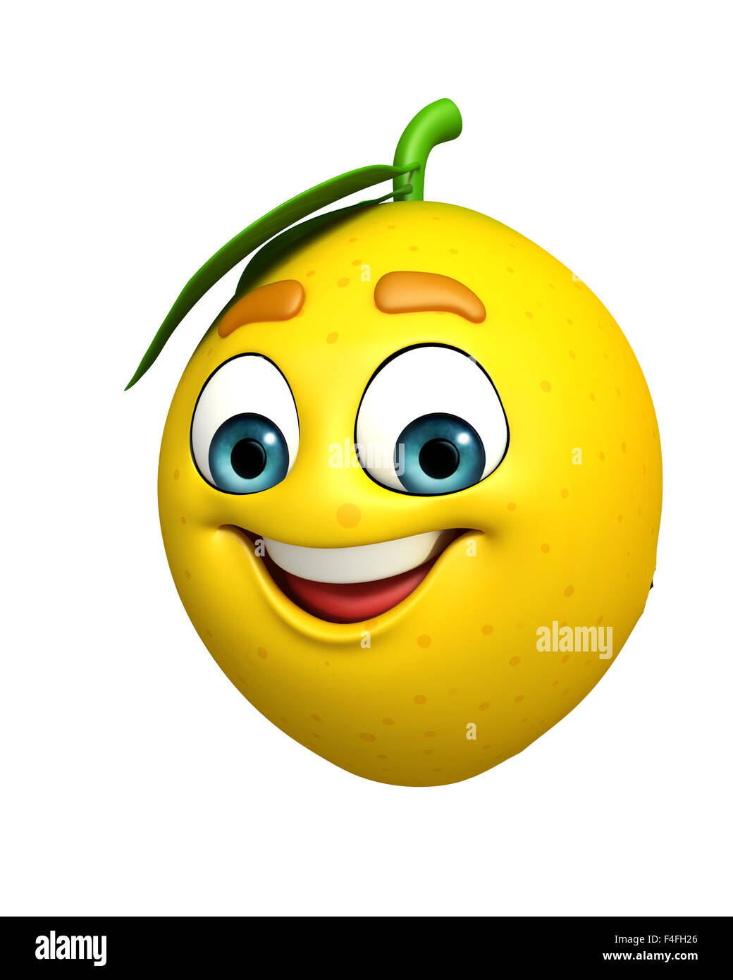 3d rendered illustration of lemon cartoon character Stock Photo - Alamy