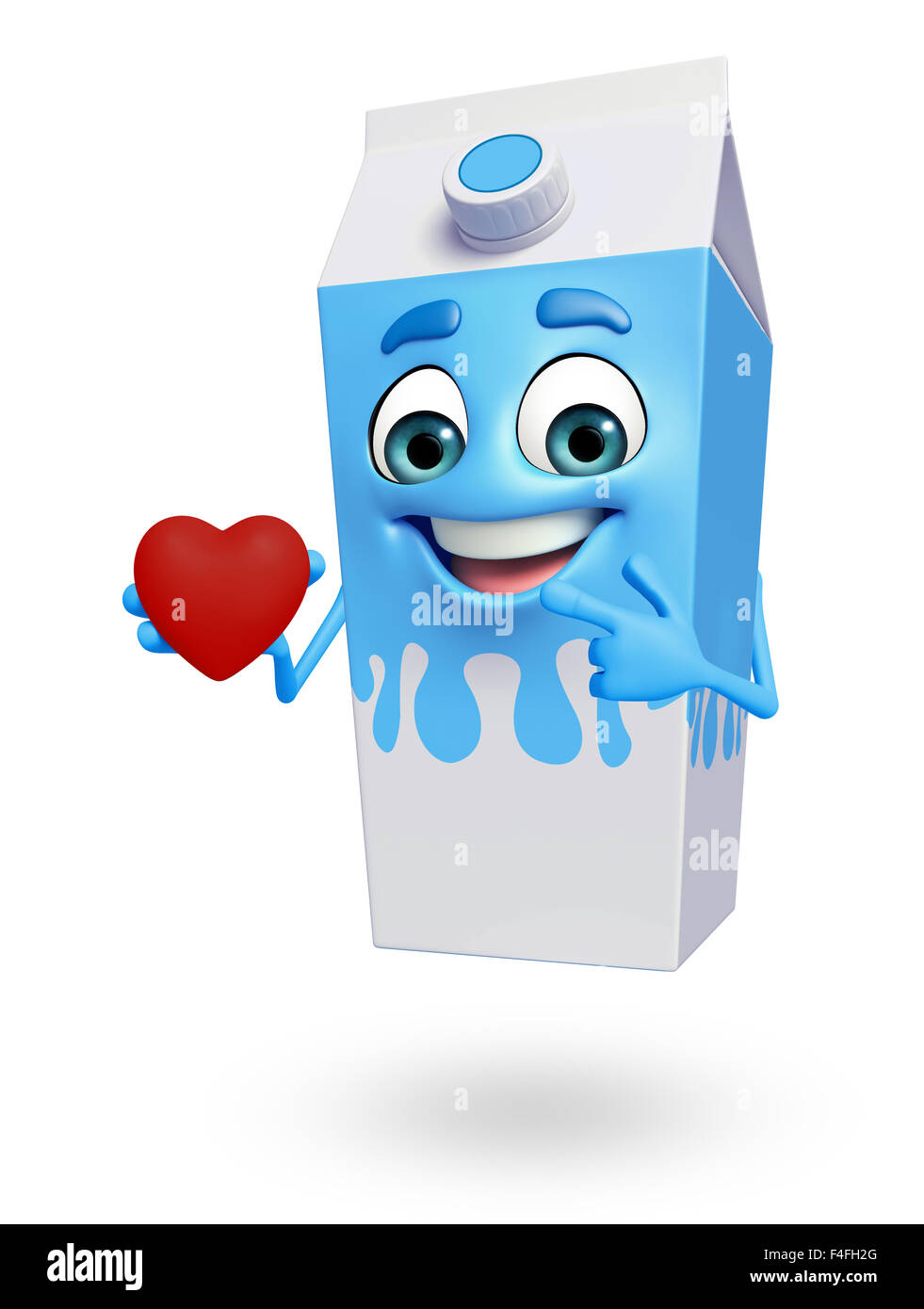 3d rendered illustration of milk cartoon character Stock Photo - Alamy