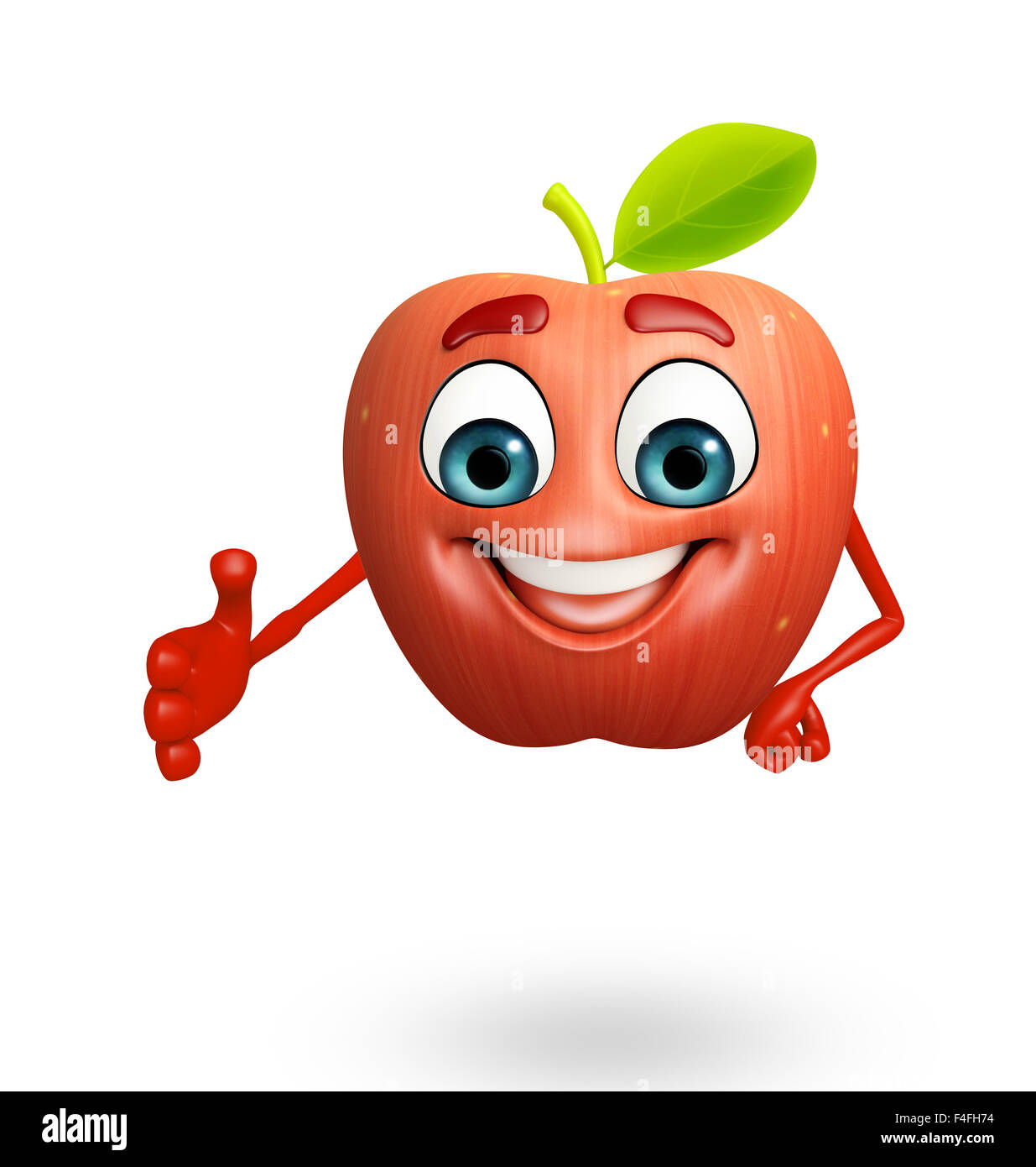 3d rendered illustration of apple cartoon character Stock Photo - Alamy