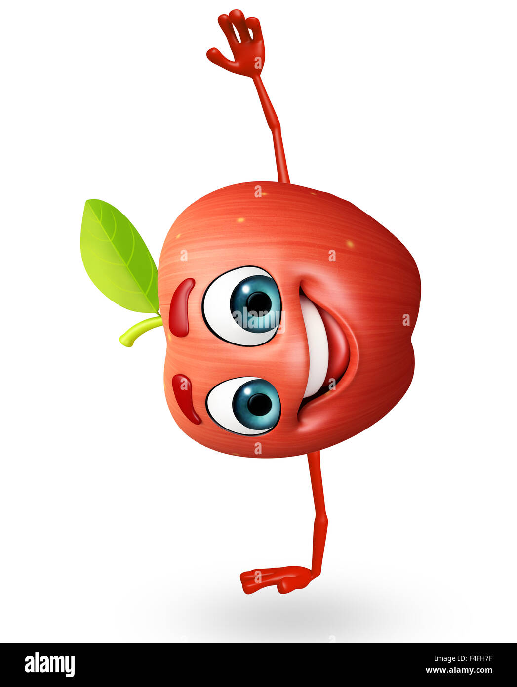 3d rendered illustration of apple cartoon character Stock Photo - Alamy