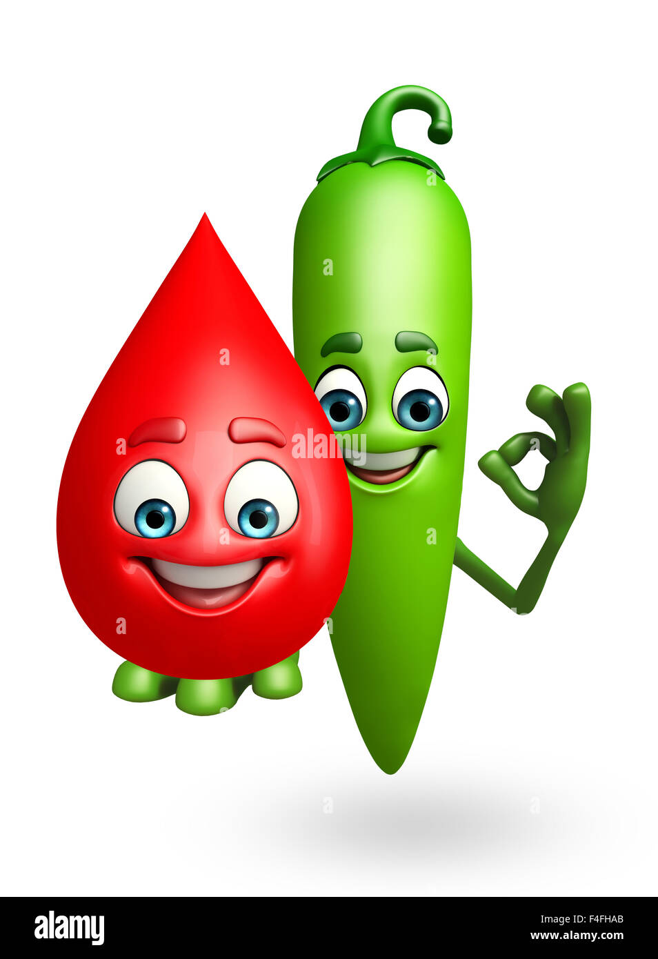 3d rendered illustration of green chili cartoon character Stock Photo ...