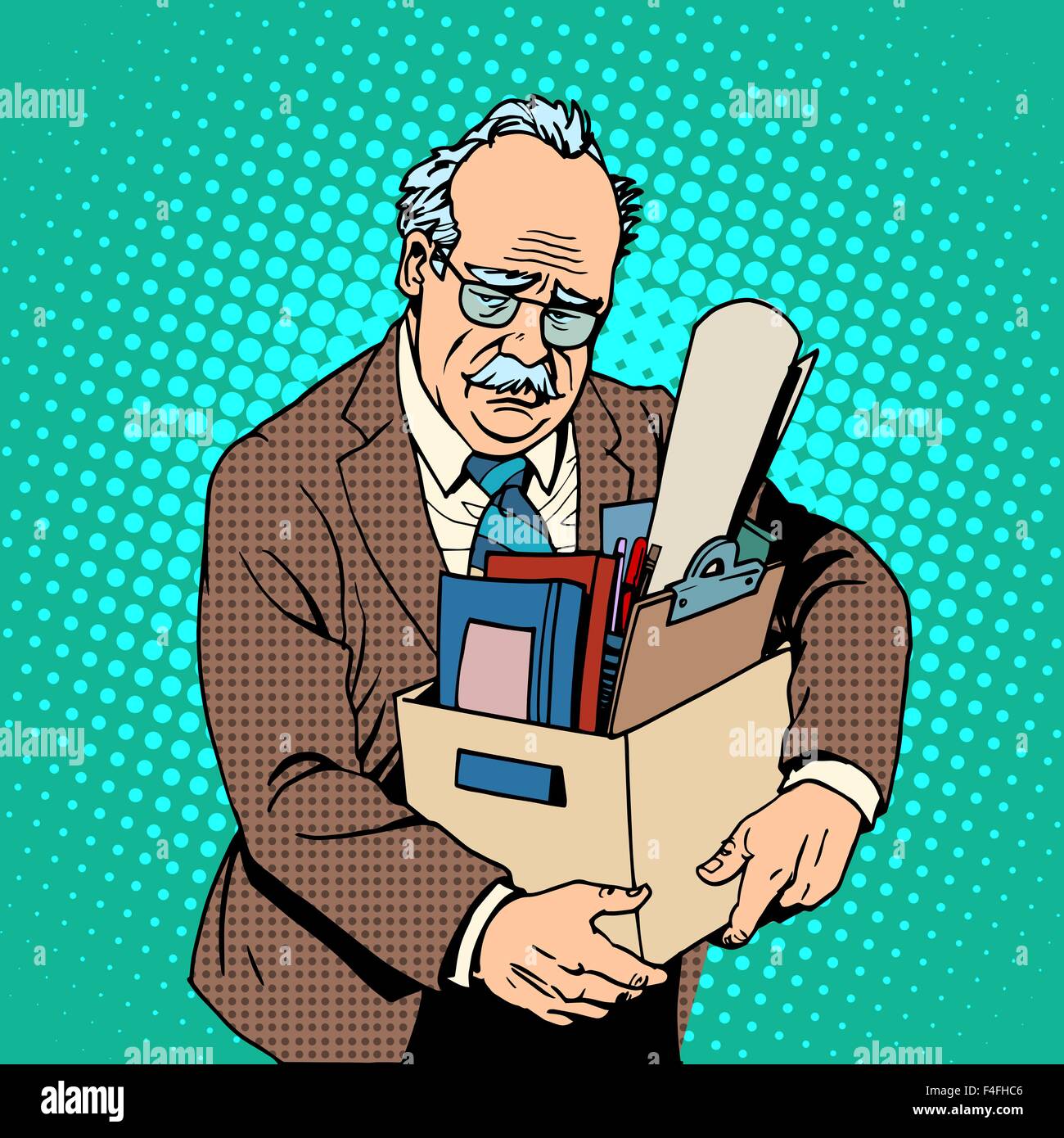 Old worker retiring sadness Stock Vector Image & Art - Alamy