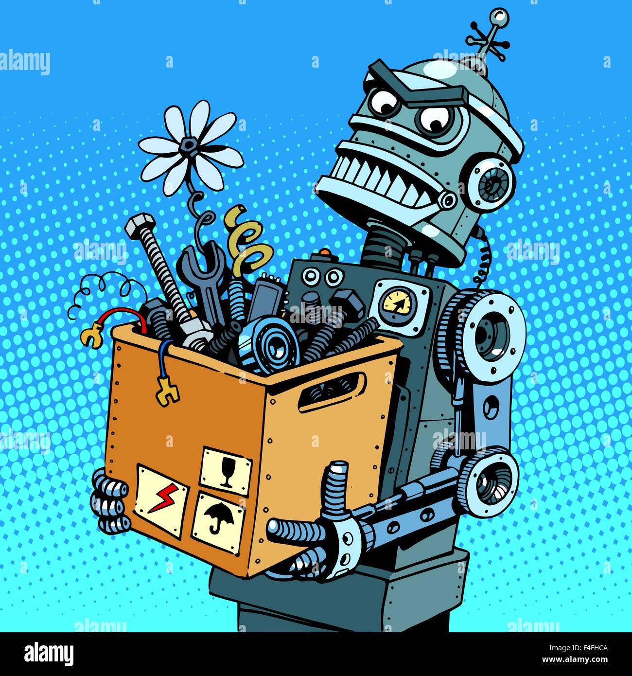 Comic book style robot illustration Stock Vector Images - Alamy