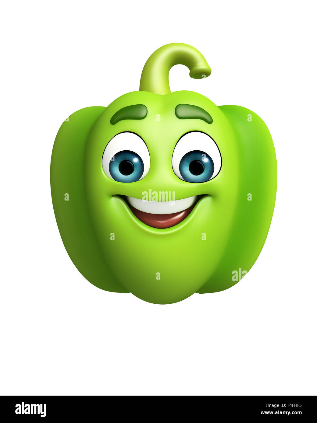 3d rendered illustration of cartoon character of capsicum Stock Photo ...