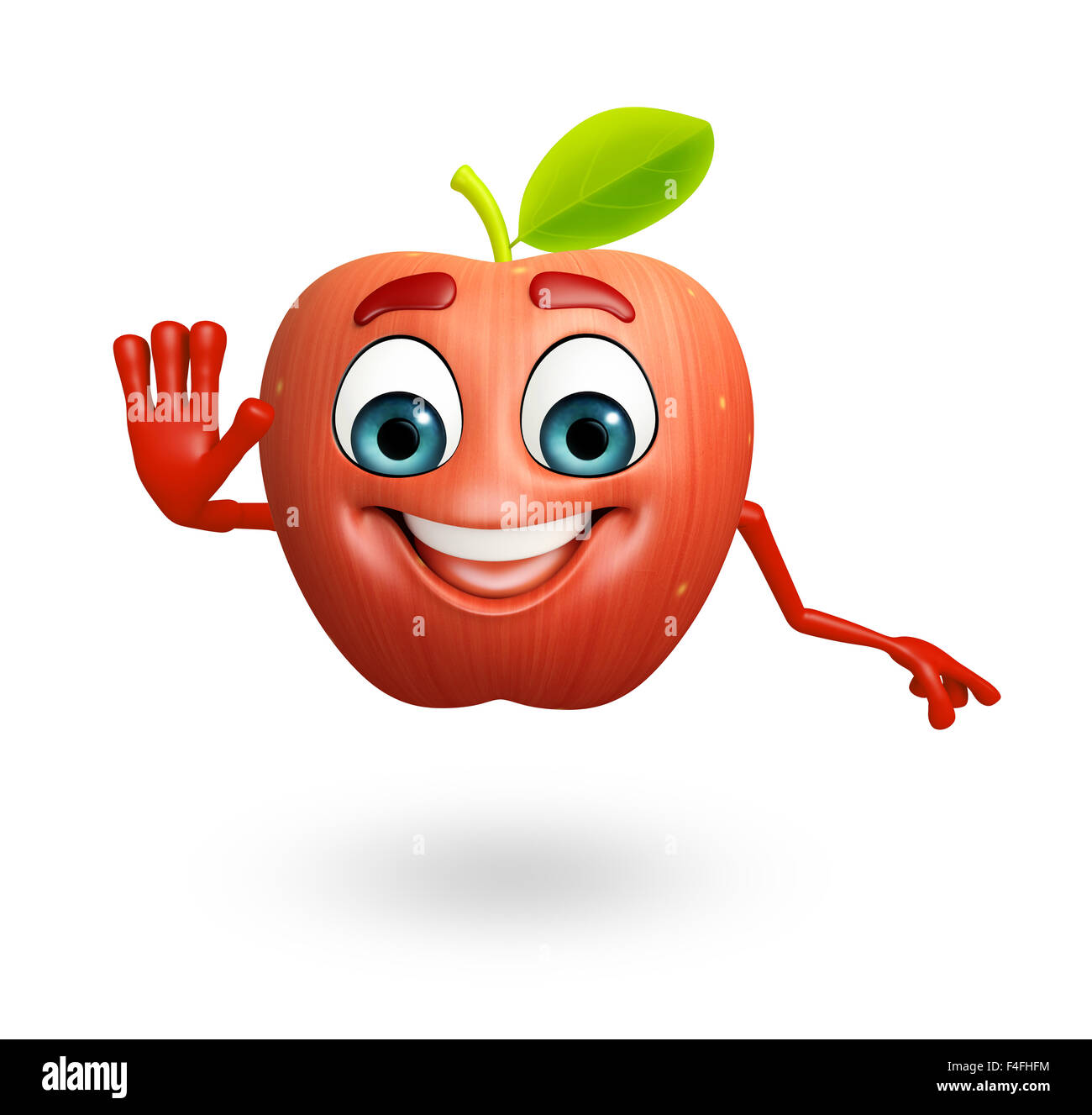 3d rendered illustration of apple cartoon character Stock Photo - Alamy