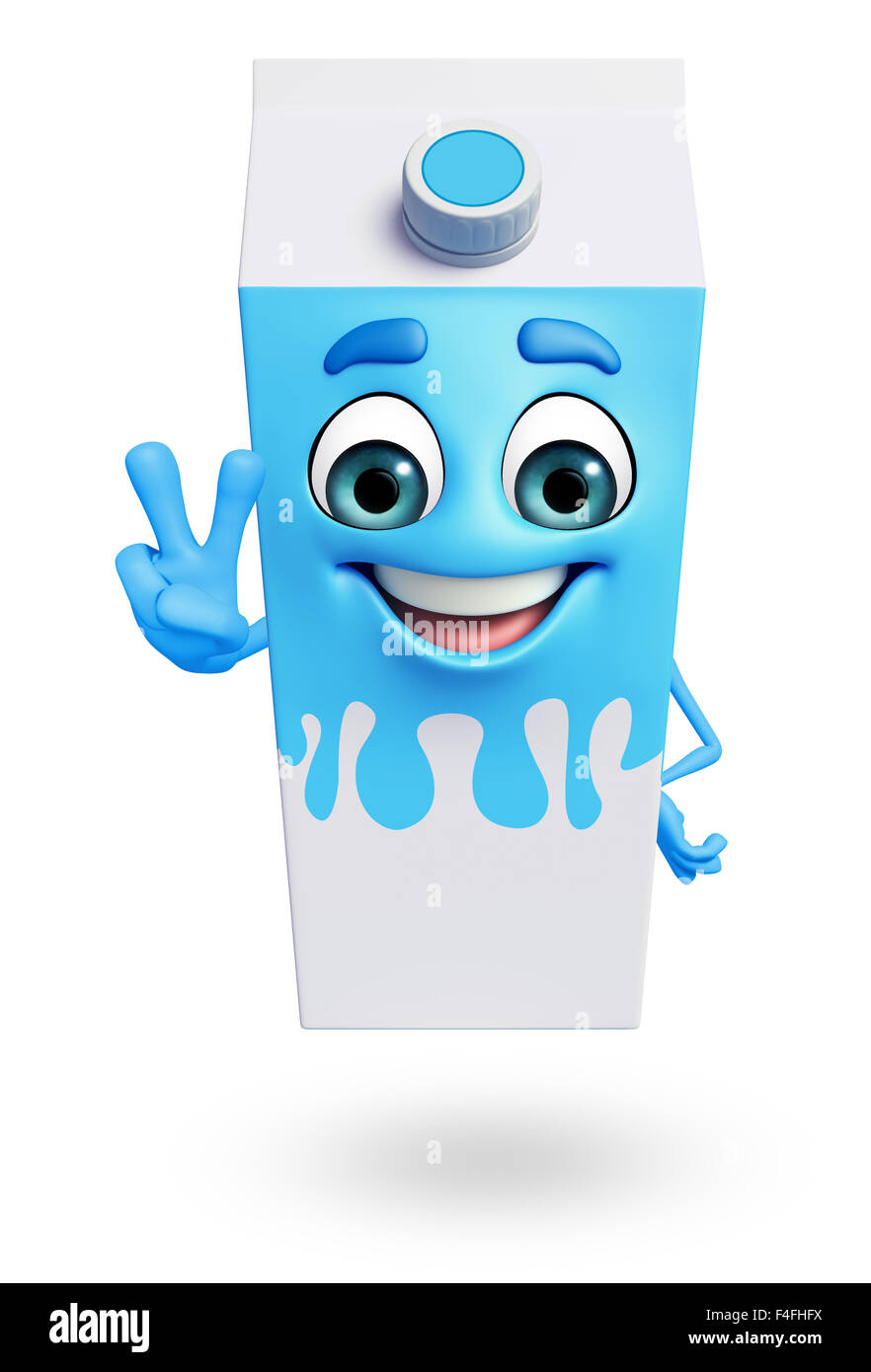 3d rendered illustration of milk cartoon character Stock Photo - Alamy