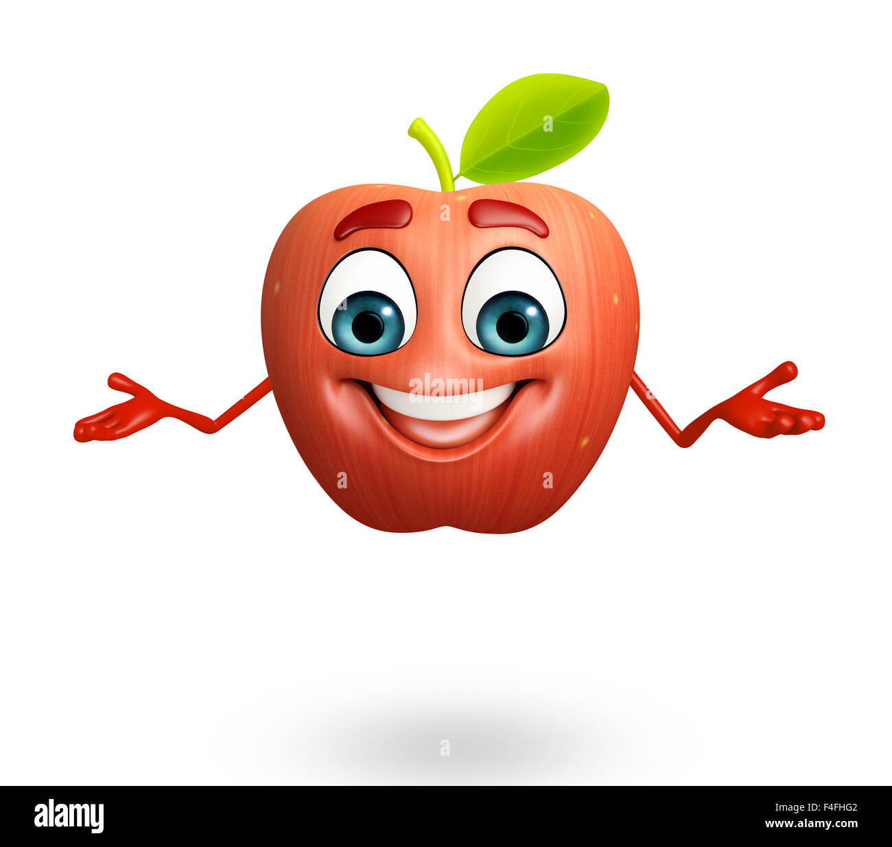 3d rendered illustration of apple cartoon character Stock Photo - Alamy