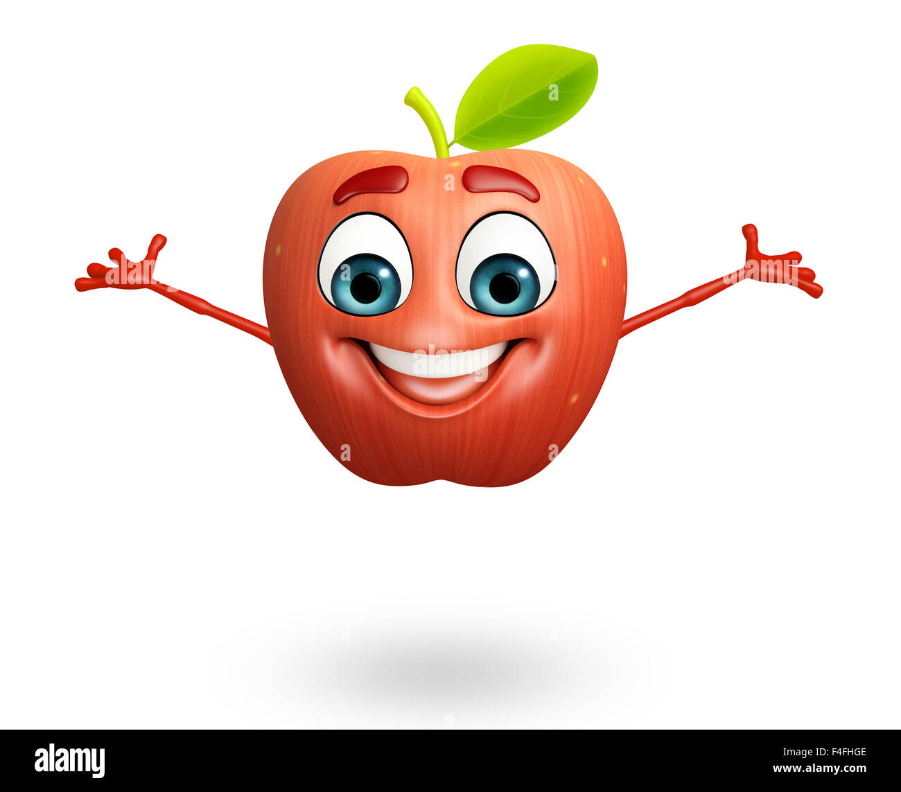 3d rendered illustration of apple cartoon character Stock Photo - Alamy