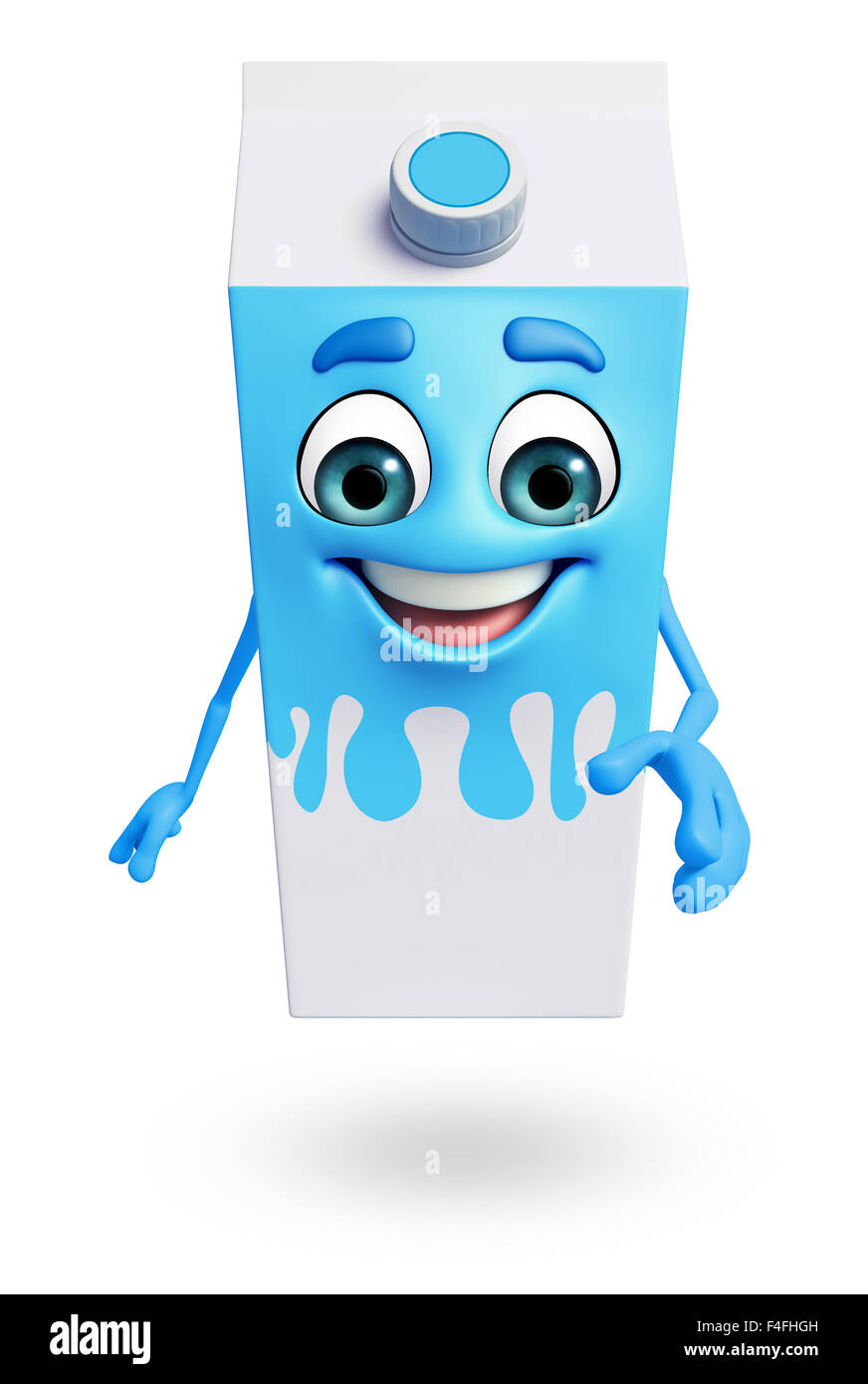 3d rendered illustration of milk cartoon character Stock Photo - Alamy
