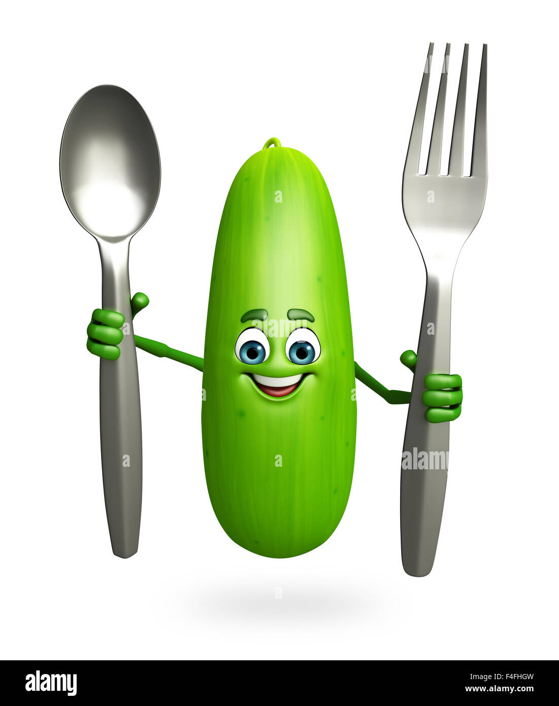 3d rendered illustration of cucumber cartoon character Stock Photo - Alamy