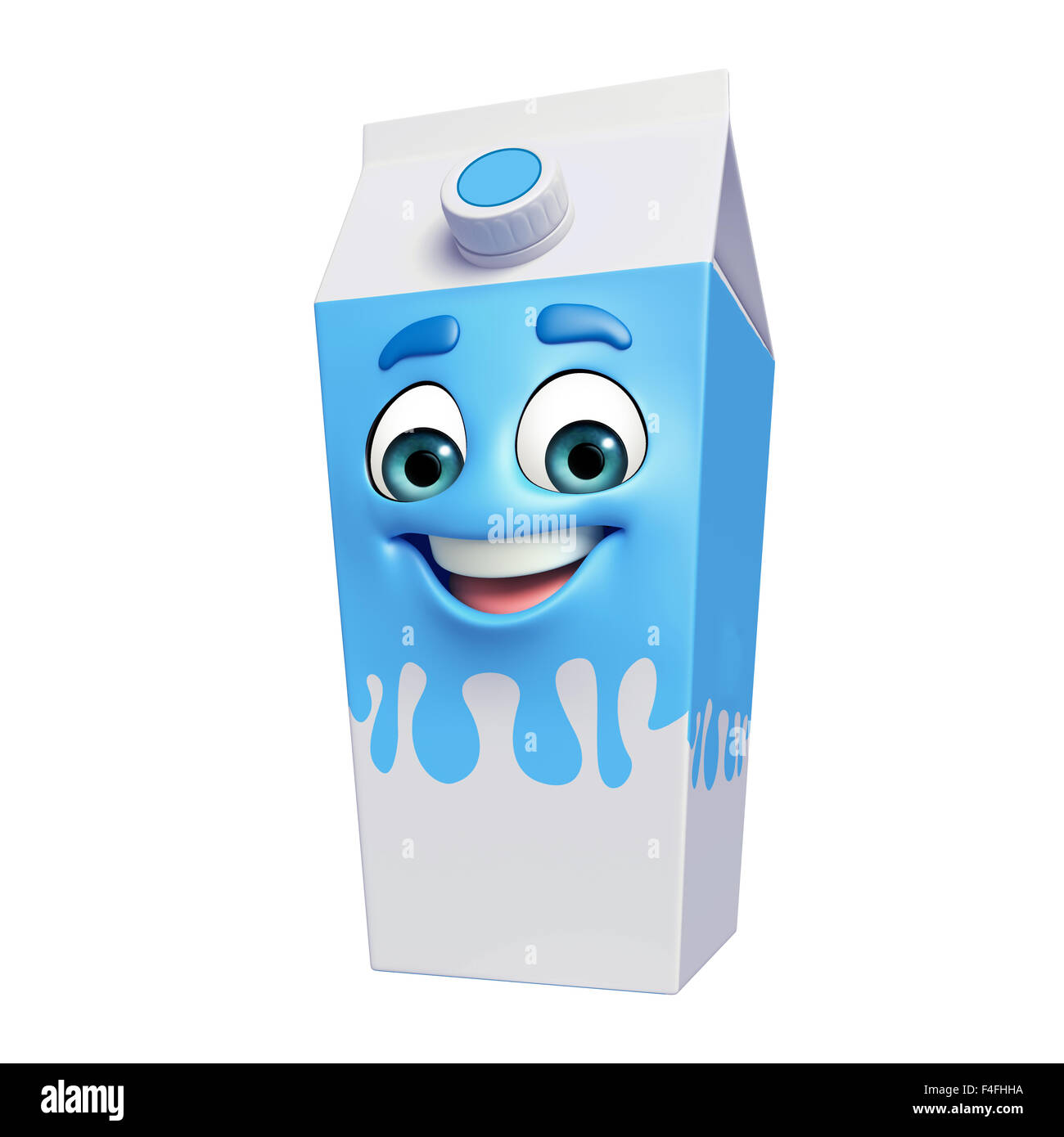 3d rendered illustration of milk cartoon character Stock Photo - Alamy