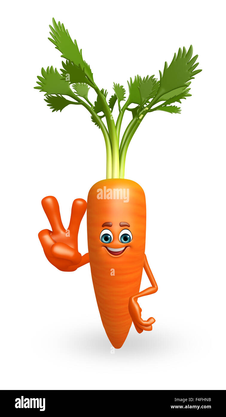 3d rendered illustration of carrot cartoon character Stock Photo - Alamy