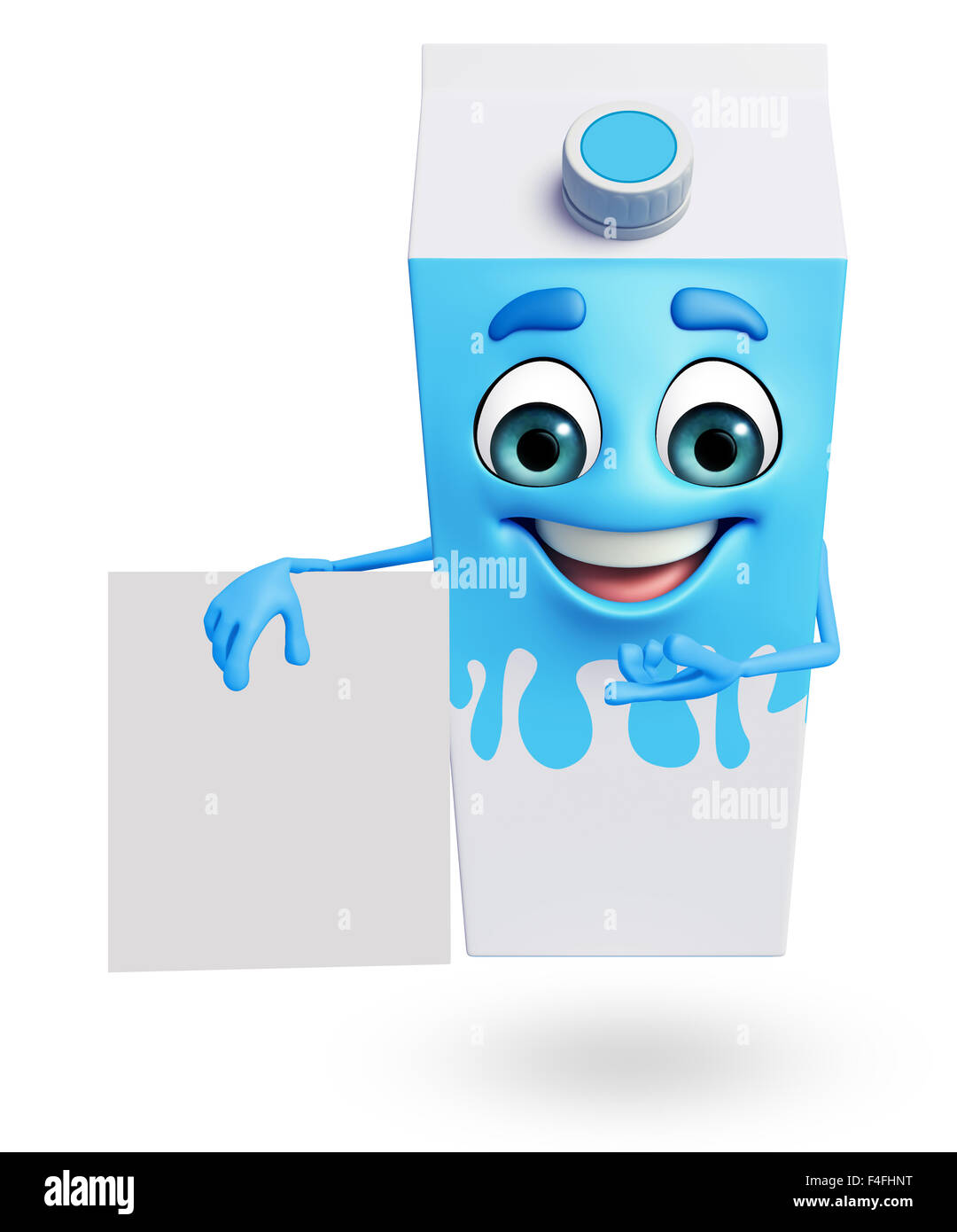 3d rendered illustration of milk cartoon character Stock Photo - Alamy