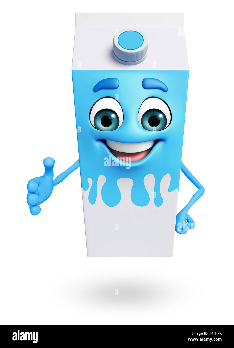 3d rendered illustration of milk cartoon character Stock Photo - Alamy