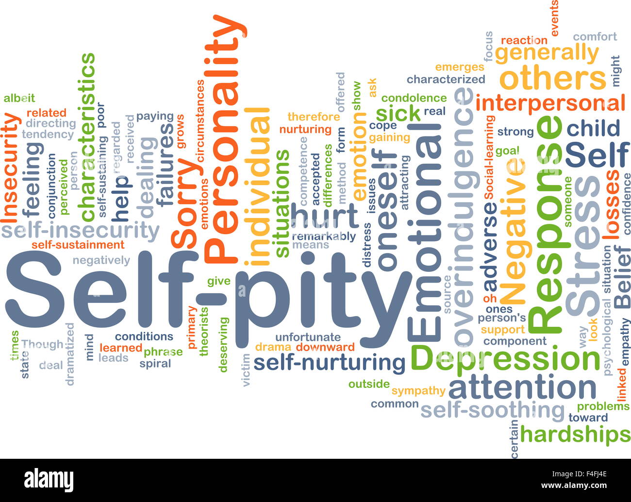 Background concept wordcloud illustration of self-pity Stock Photo - Alamy