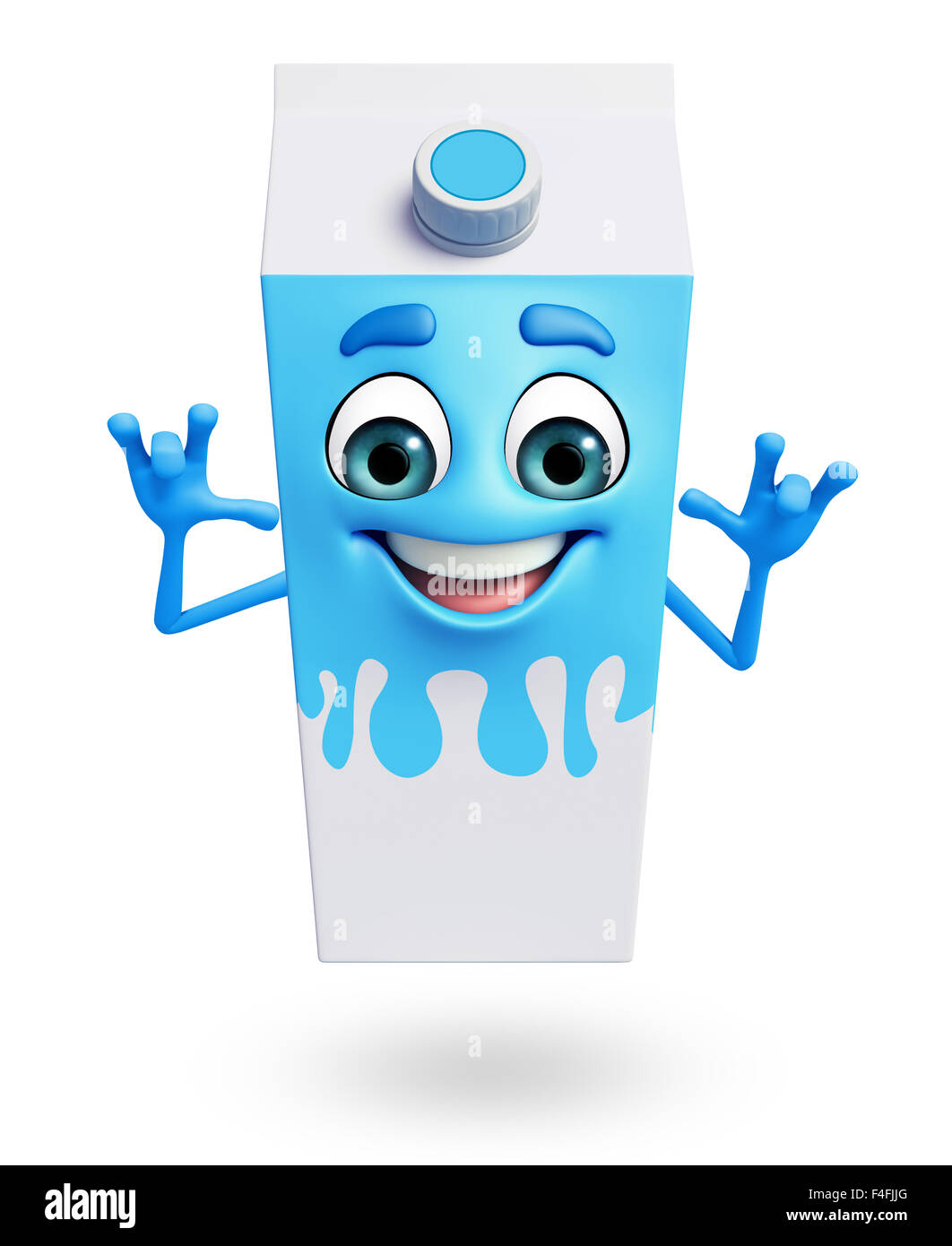 3d rendered illustration of milk cartoon character Stock Photo - Alamy