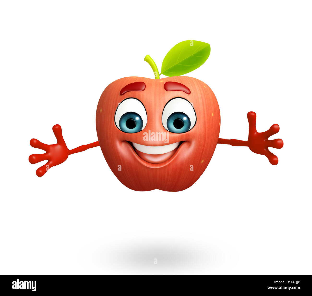 3d rendered illustration of apple cartoon character Stock Photo - Alamy