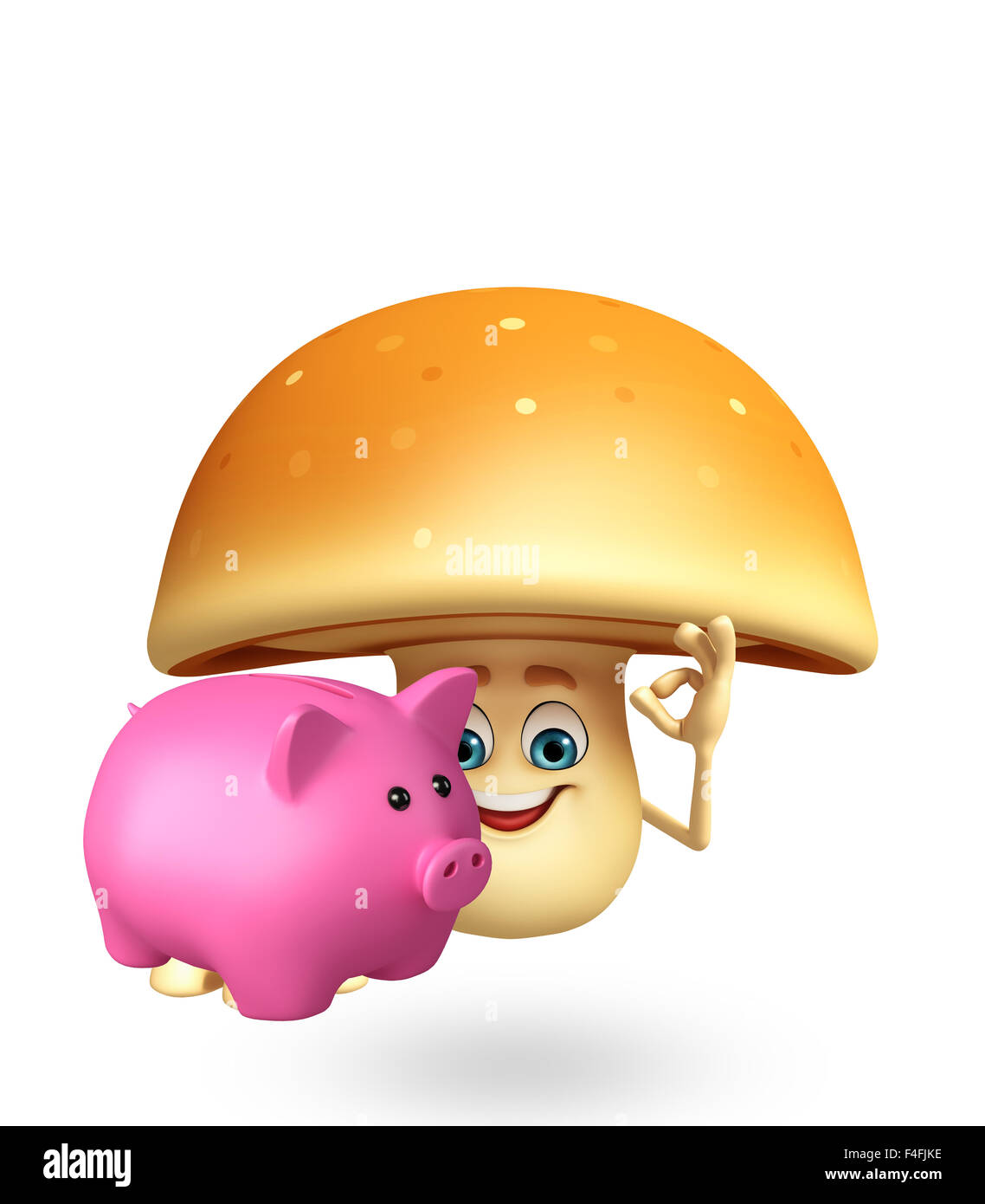 3d rendered illustration of mushroom cartoon character Stock Photo - Alamy