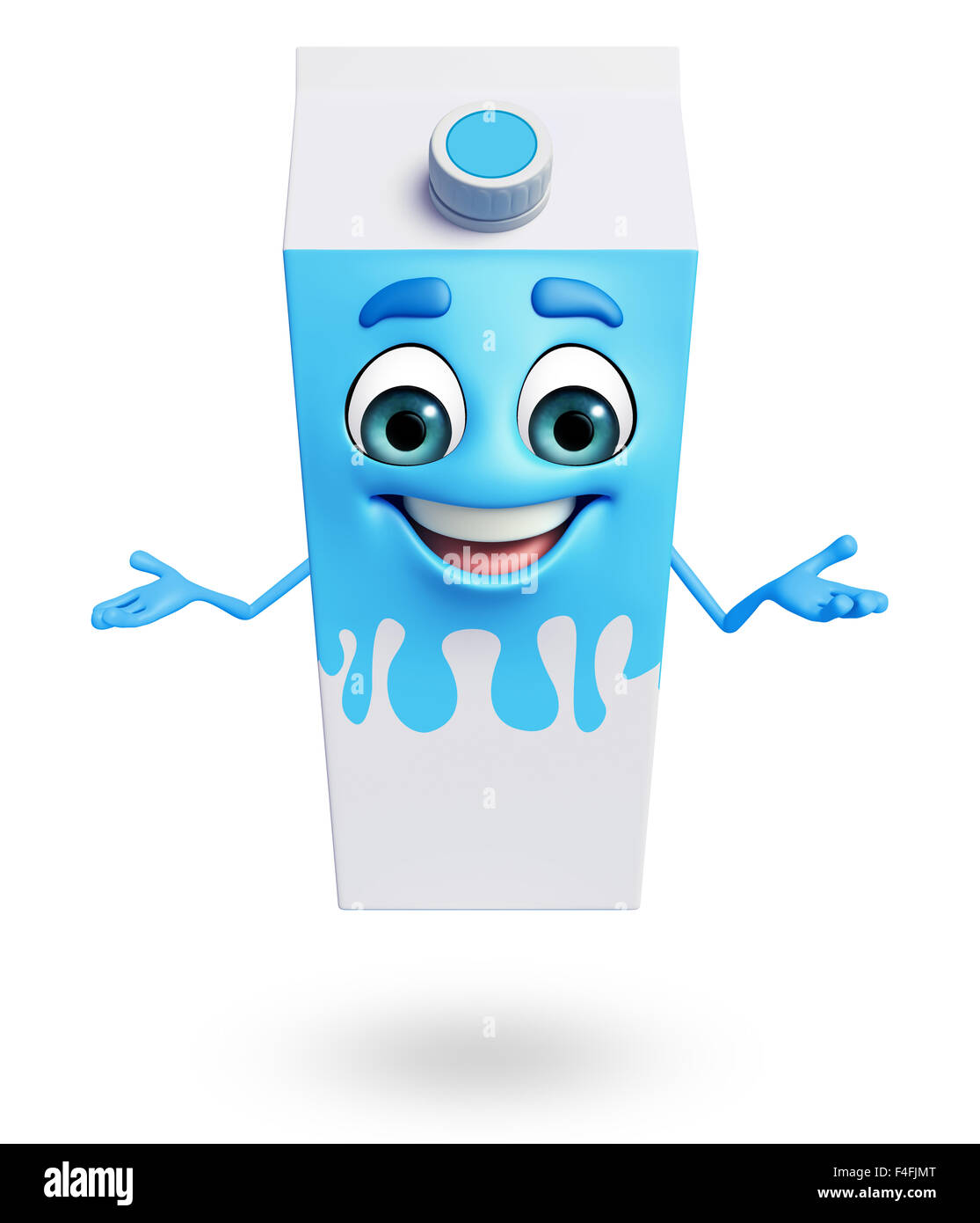 3d rendered illustration of milk cartoon character Stock Photo - Alamy