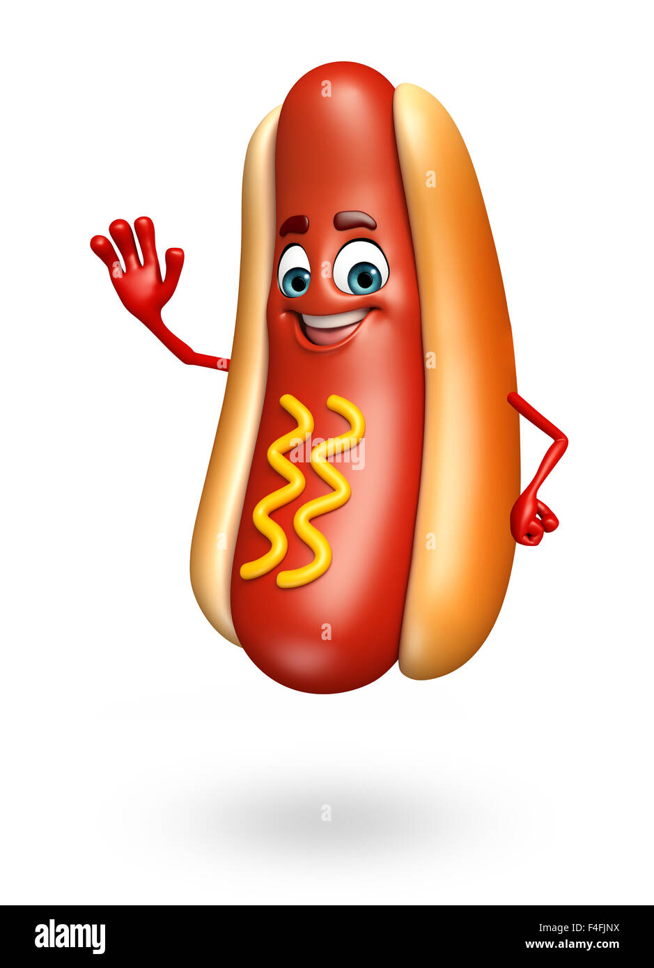 3d rendered illustration of hot dog cartoon character Stock Photo - Alamy