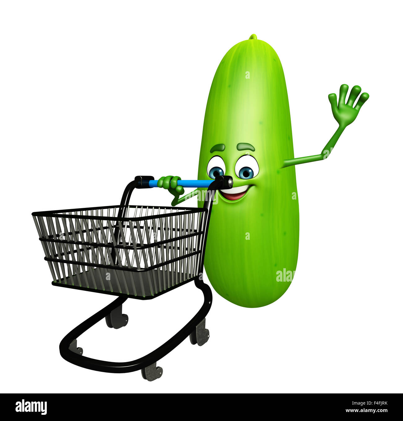 3d rendered illustration of cucumber cartoon character Stock Photo - Alamy
