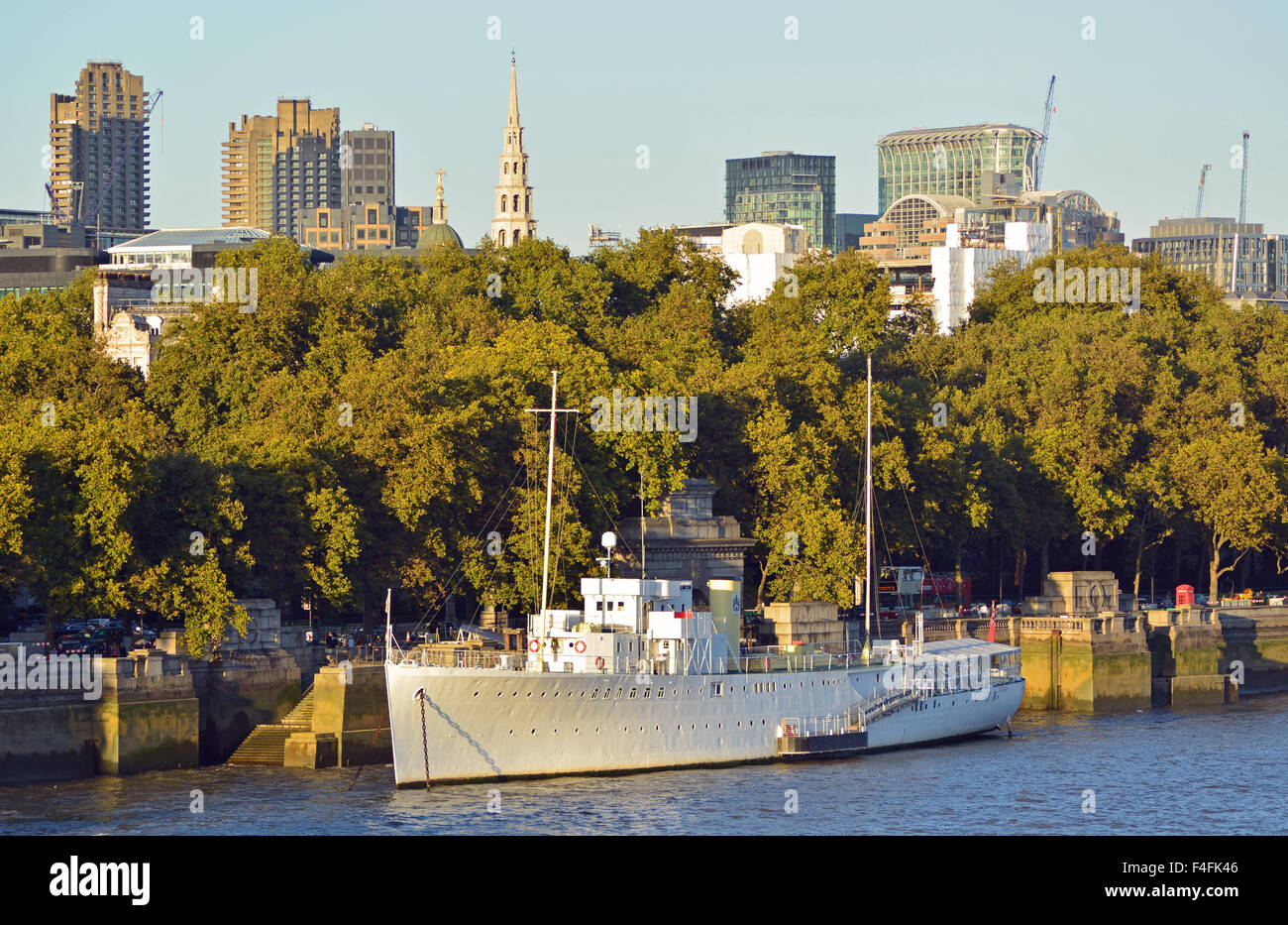 HMS Wellington on the River Thames in London Stock Photo - Alamy