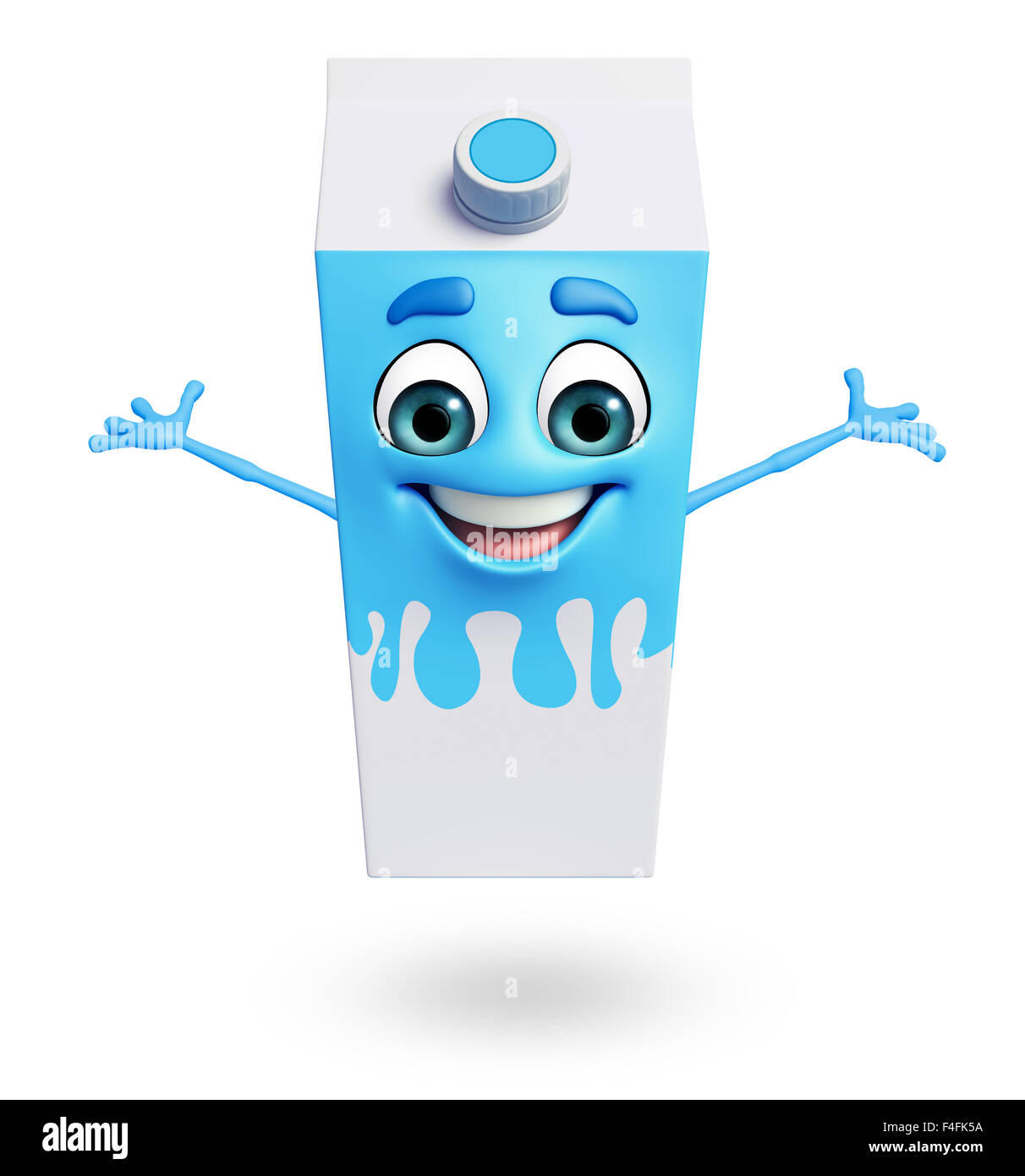 3d rendered illustration of milk cartoon character Stock Photo - Alamy