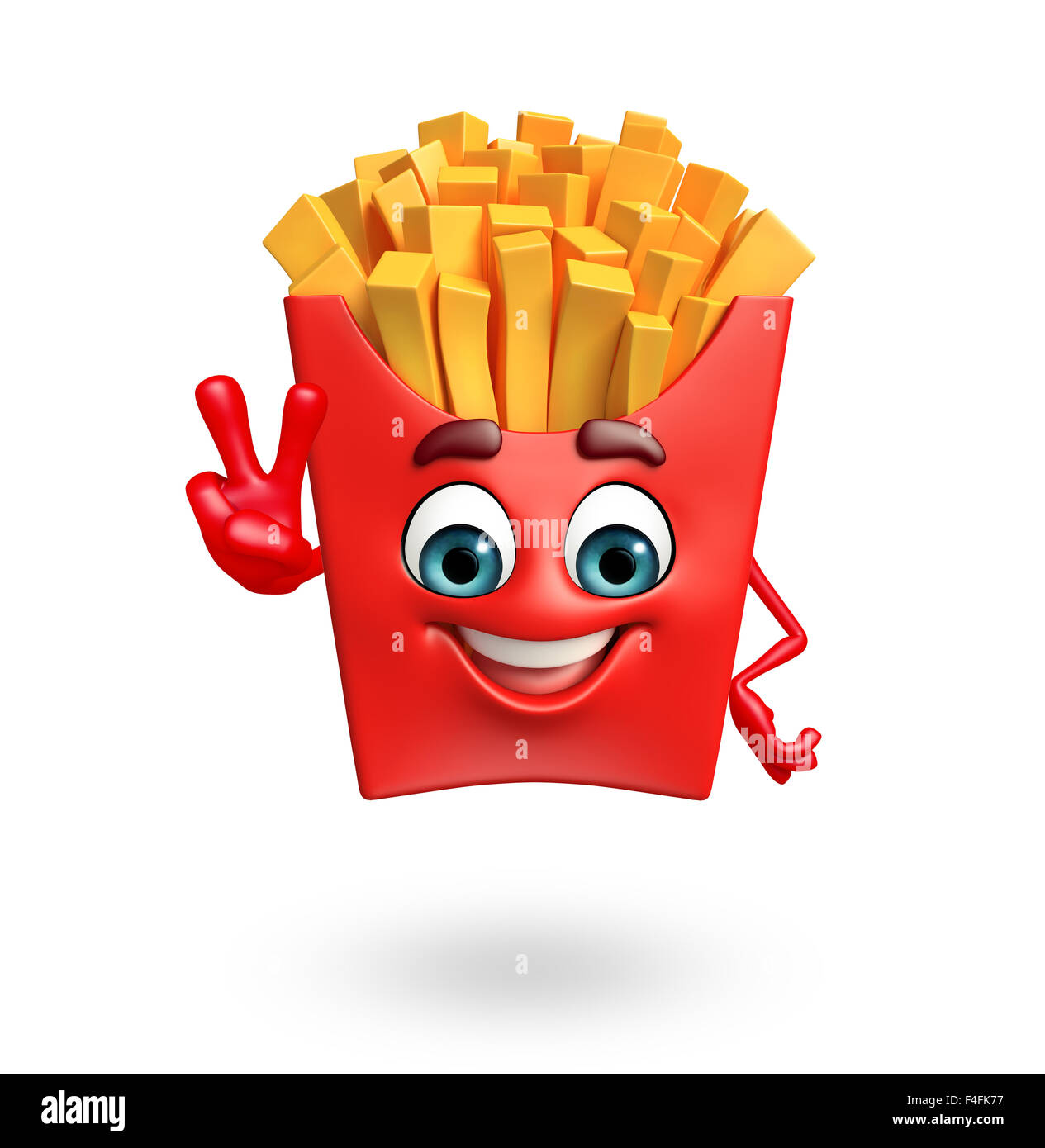 3d rendered illustration of french fries cartoon character Stock Photo ...