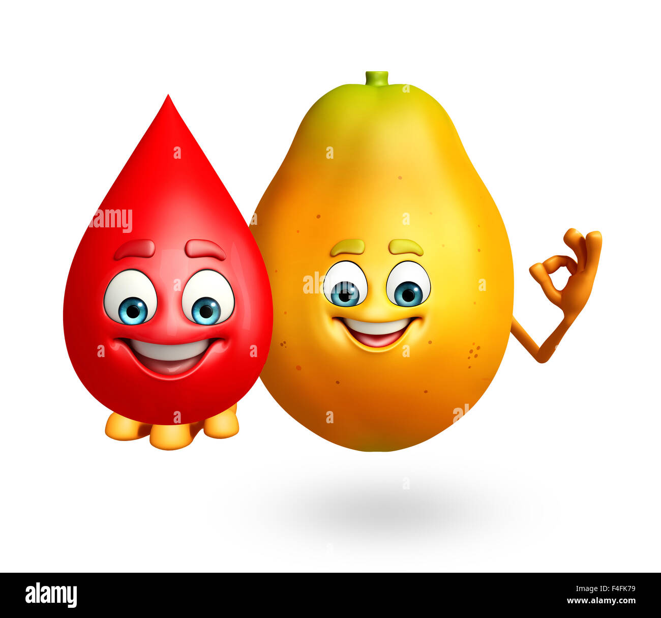 3d rendered illustration of papaya cartoon character Stock Photo - Alamy