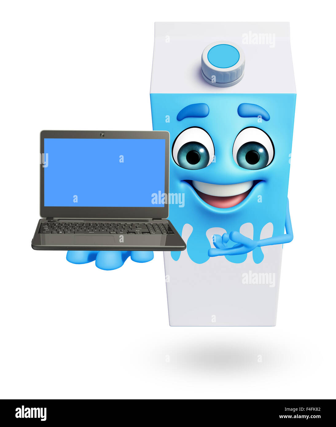 3d rendered illustration of milk cartoon character Stock Photo - Alamy