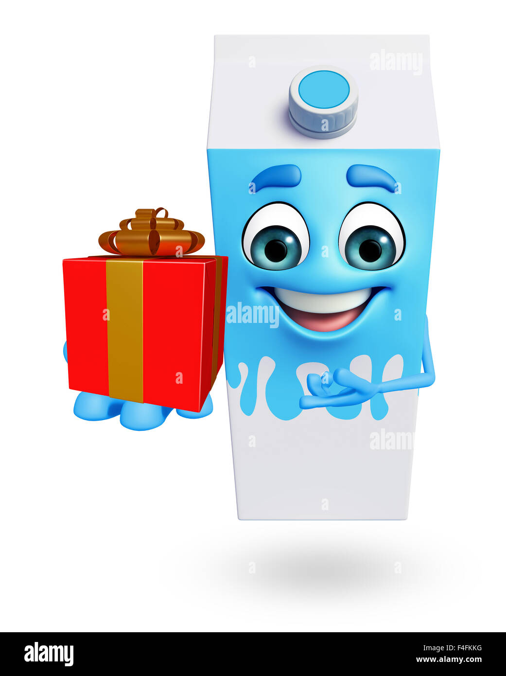 3d rendered illustration of milk cartoon character Stock Photo - Alamy