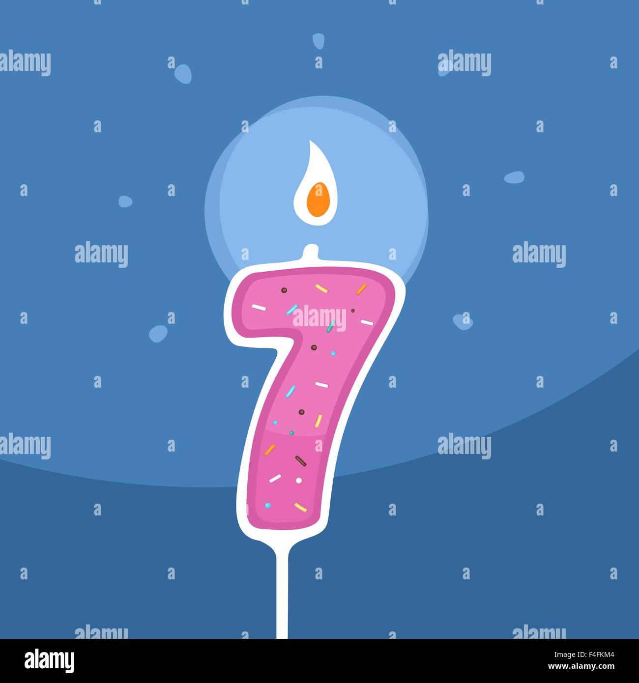 Number seven candle Stock Vector Images - Alamy