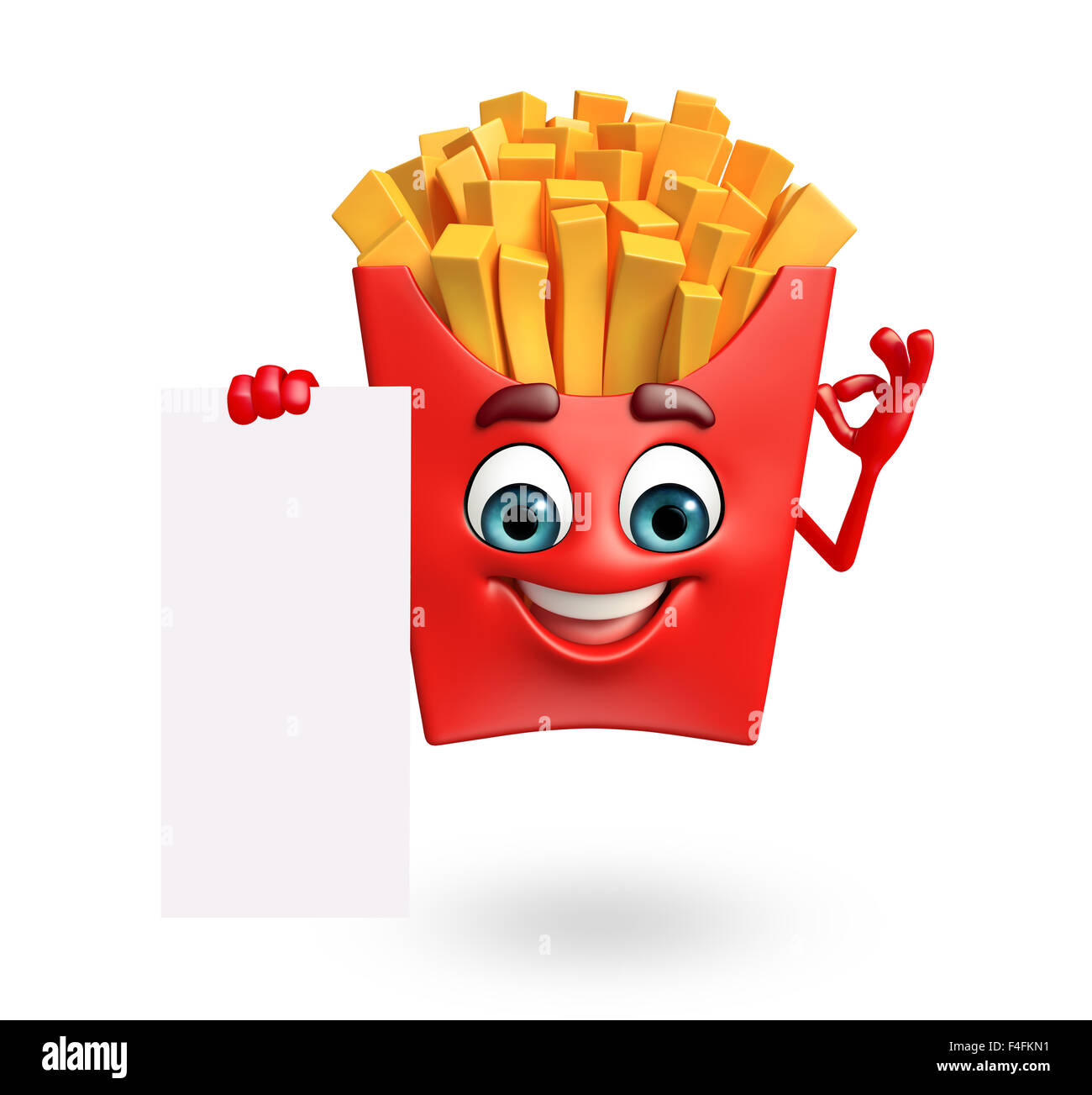 3d rendered illustration of french fries cartoon character Stock Photo ...