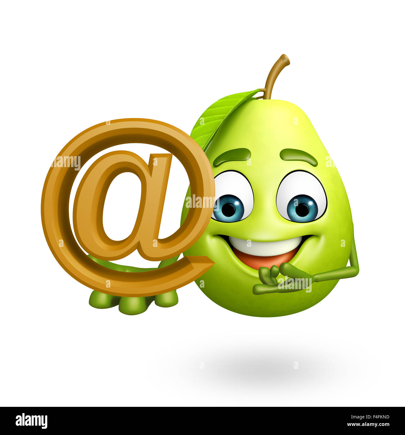 3d rendered illustration of guava cartoon character with at the rate ...
